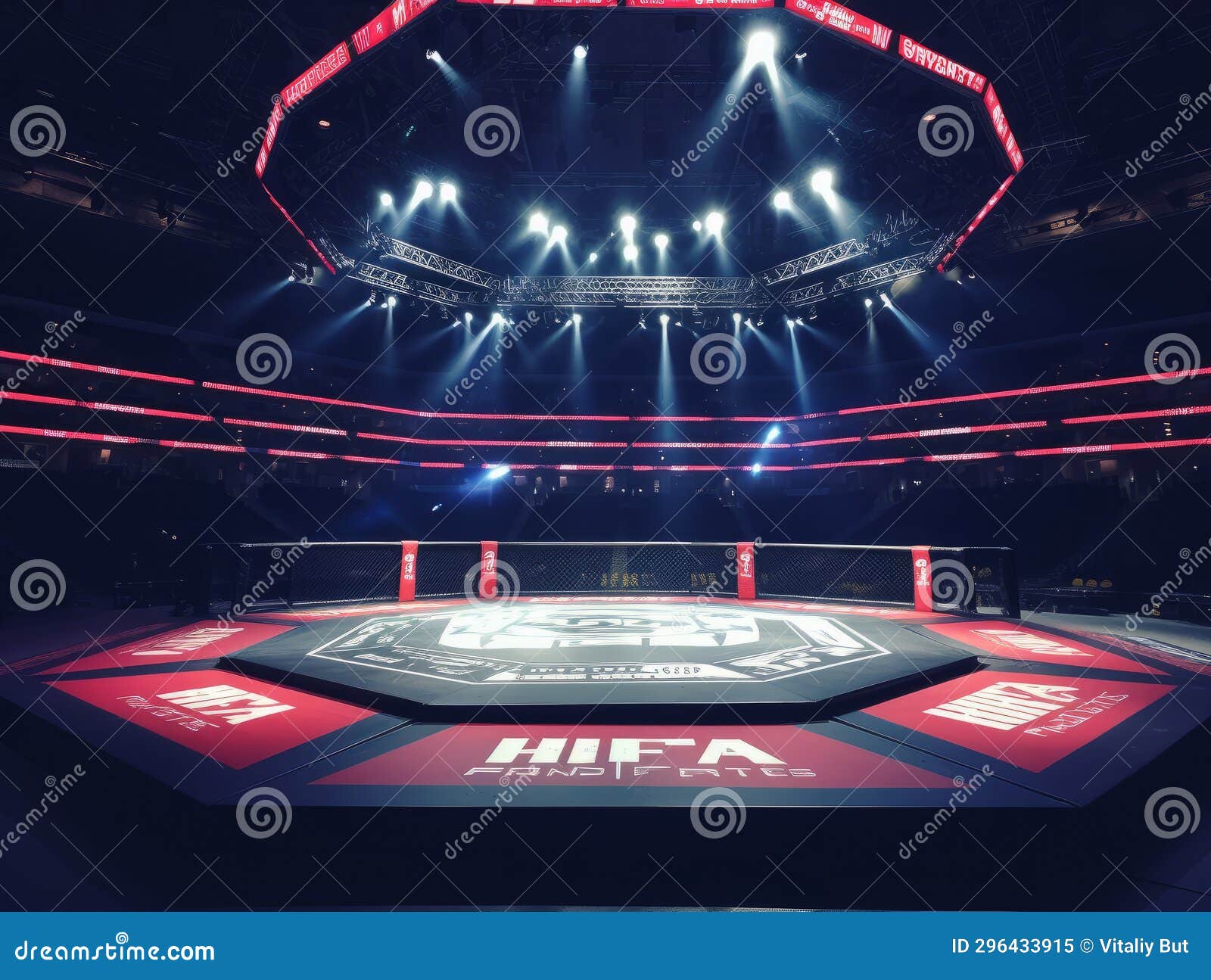Epic Empty Ring for Fights without Rules and MMA in the Spotlight on ...
