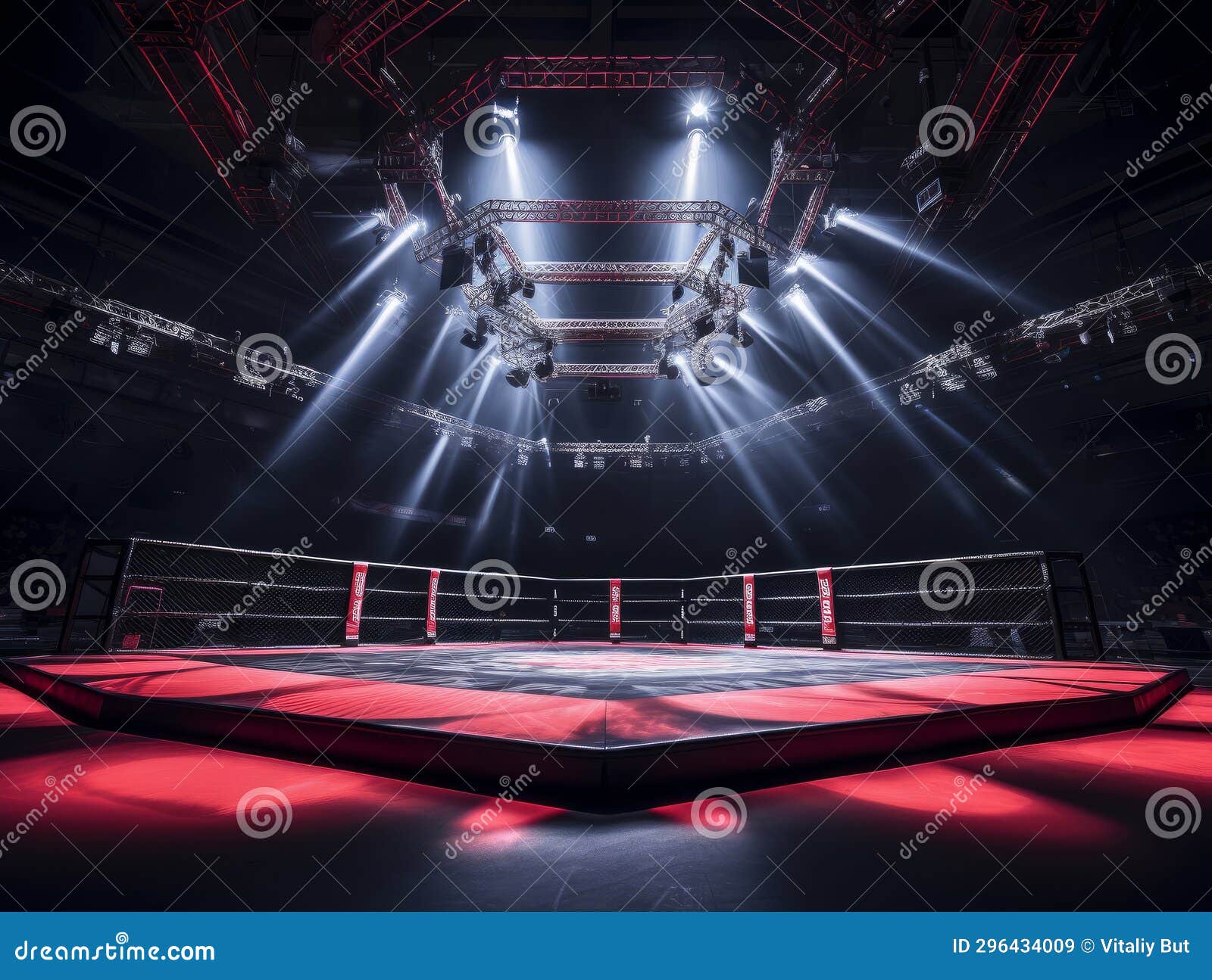 Epic Empty Ring for Fights without Rules and MMA in the Spotlight on ...