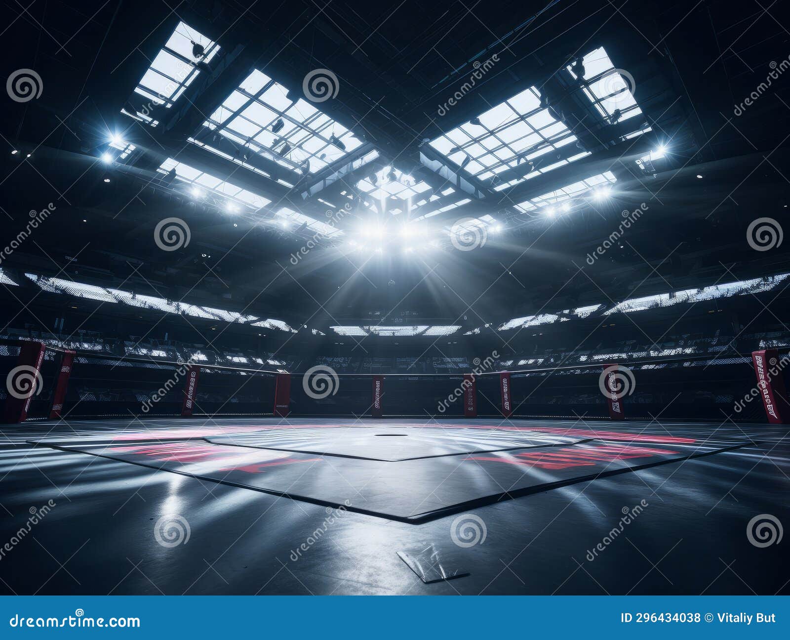 Epic Empty Ring for Fights without Rules and MMA in the Spotlight on ...