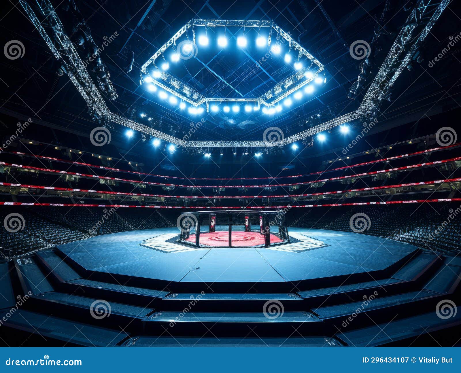 Epic Empty Ring for Fights without Rules and MMA in the Spotlight on ...