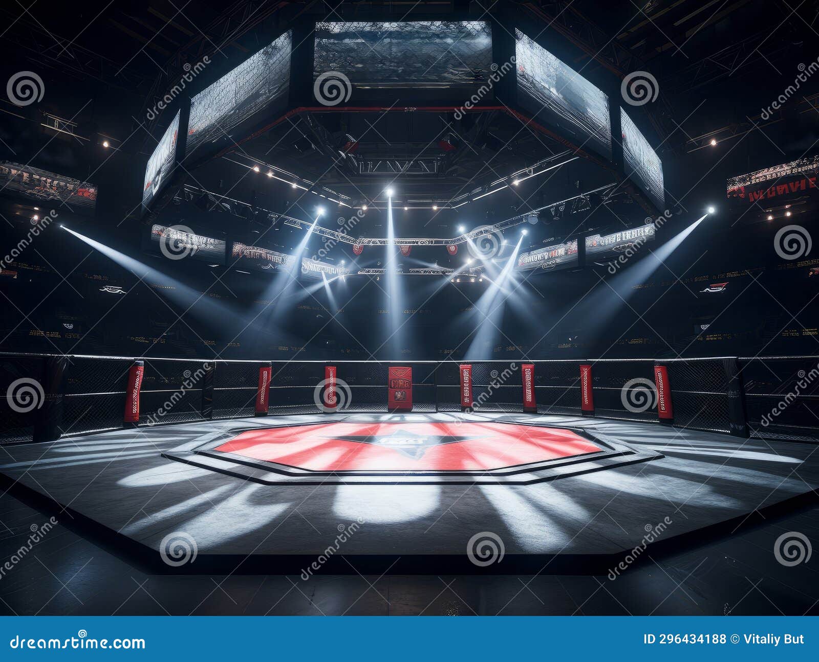 Epic Empty Ring for Fights without Rules and MMA in the Spotlight on ...