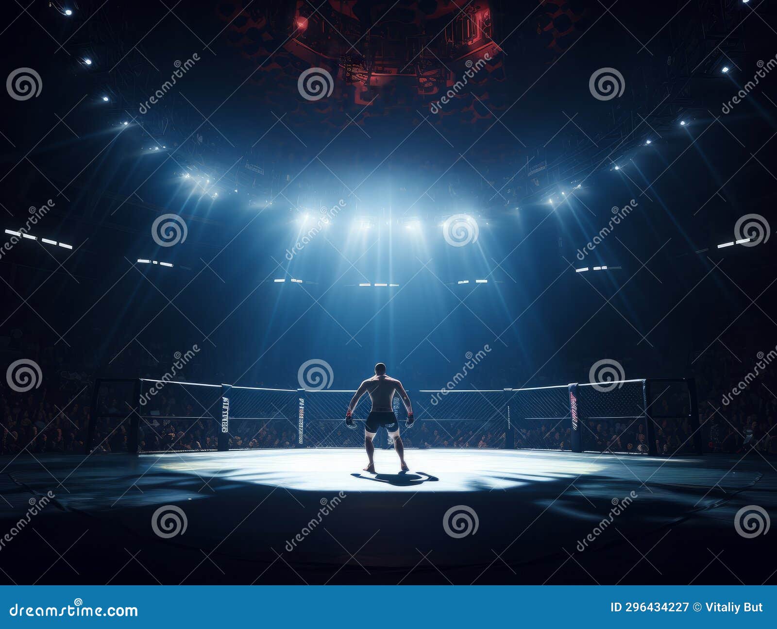 Epic Empty Ring for Fights without Rules and MMA in the Spotlight on ...