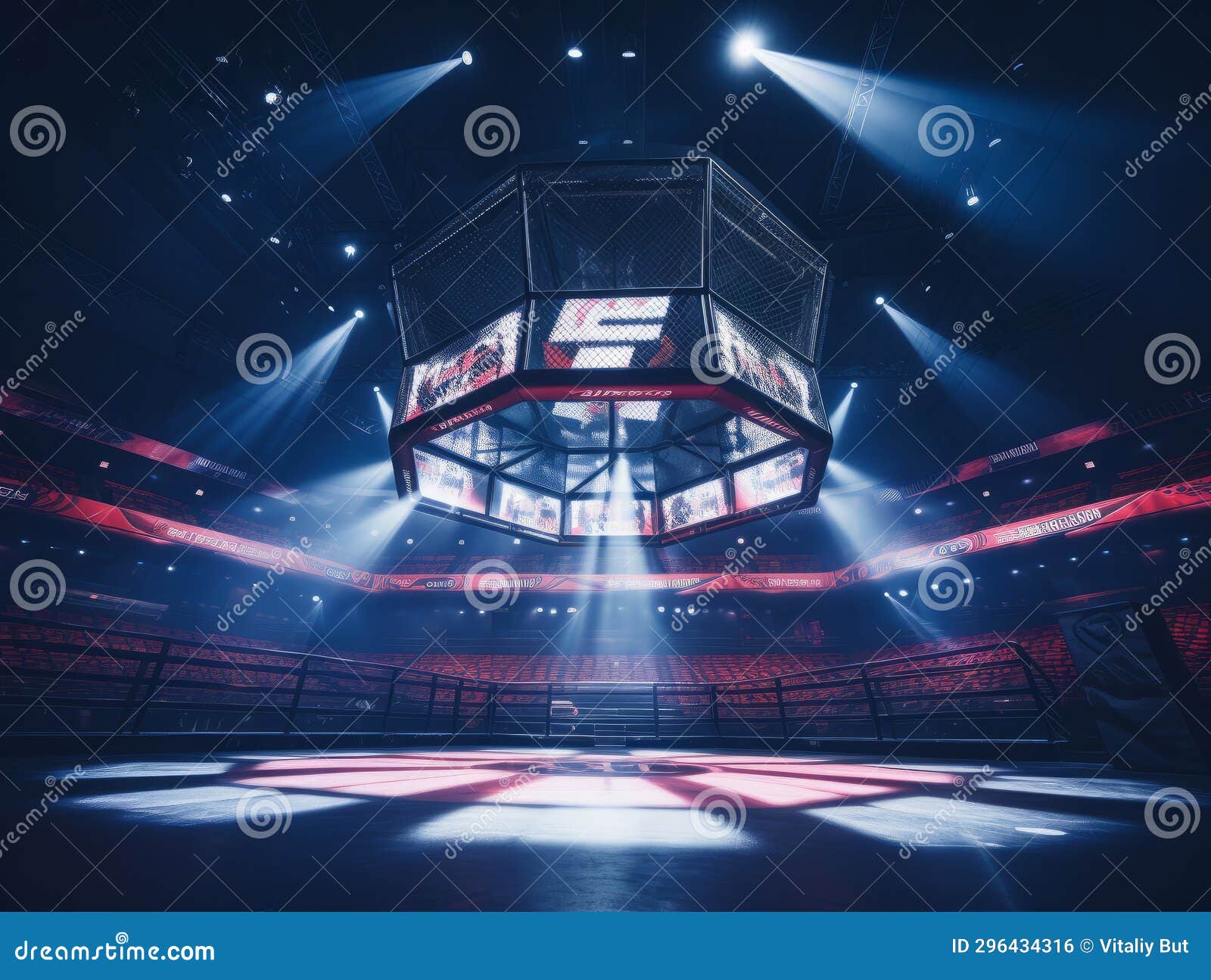 Epic Empty Ring for Fights without Rules and MMA in the Spotlight on ...