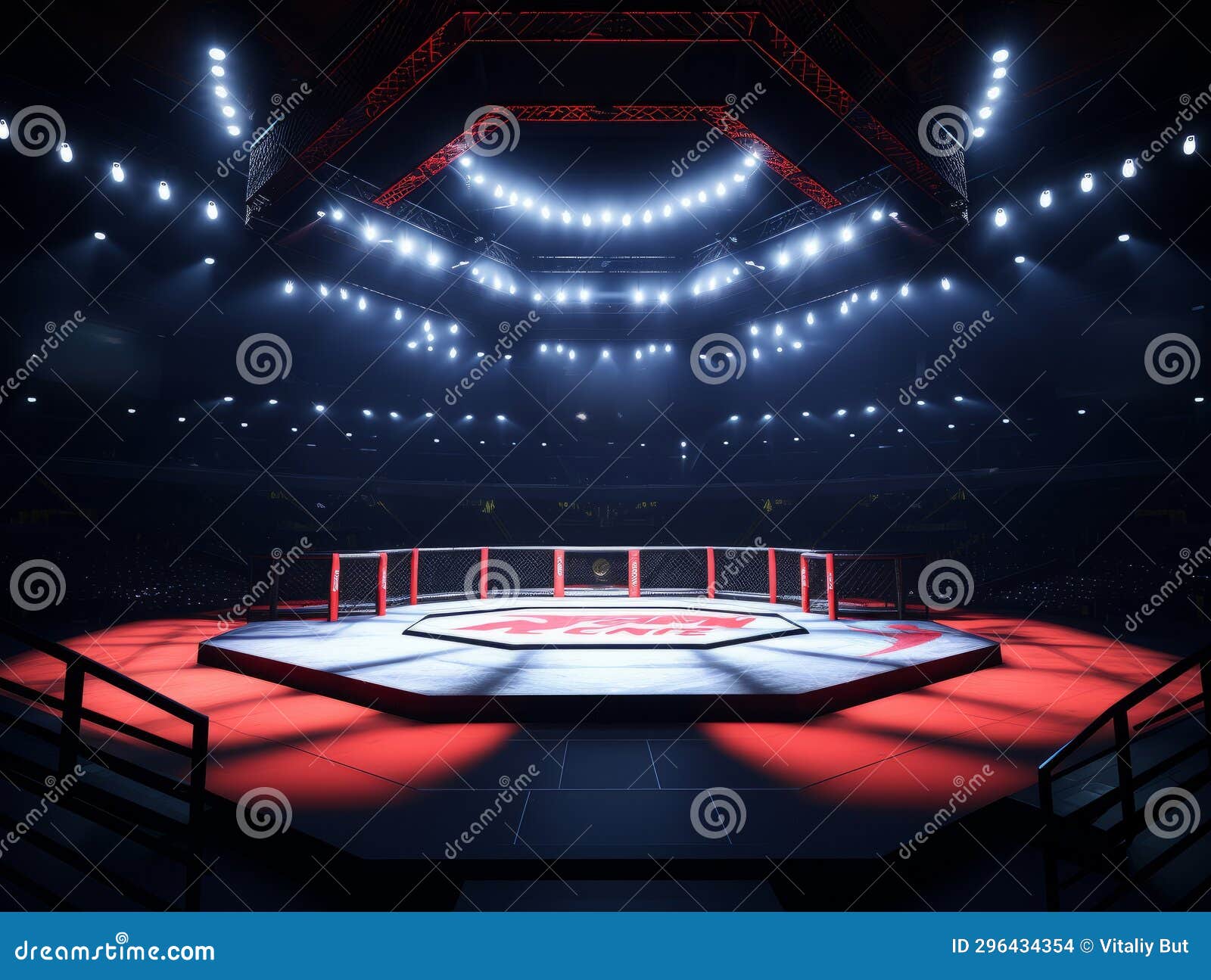 Epic Empty Ring for Fights without Rules and MMA in the Spotlight on ...