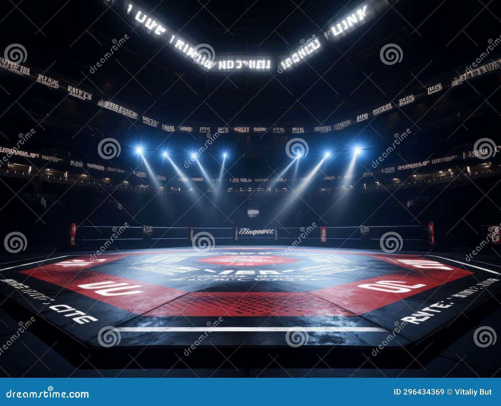 Epic Empty Ring for Fights without Rules and MMA in the Spotlight on ...