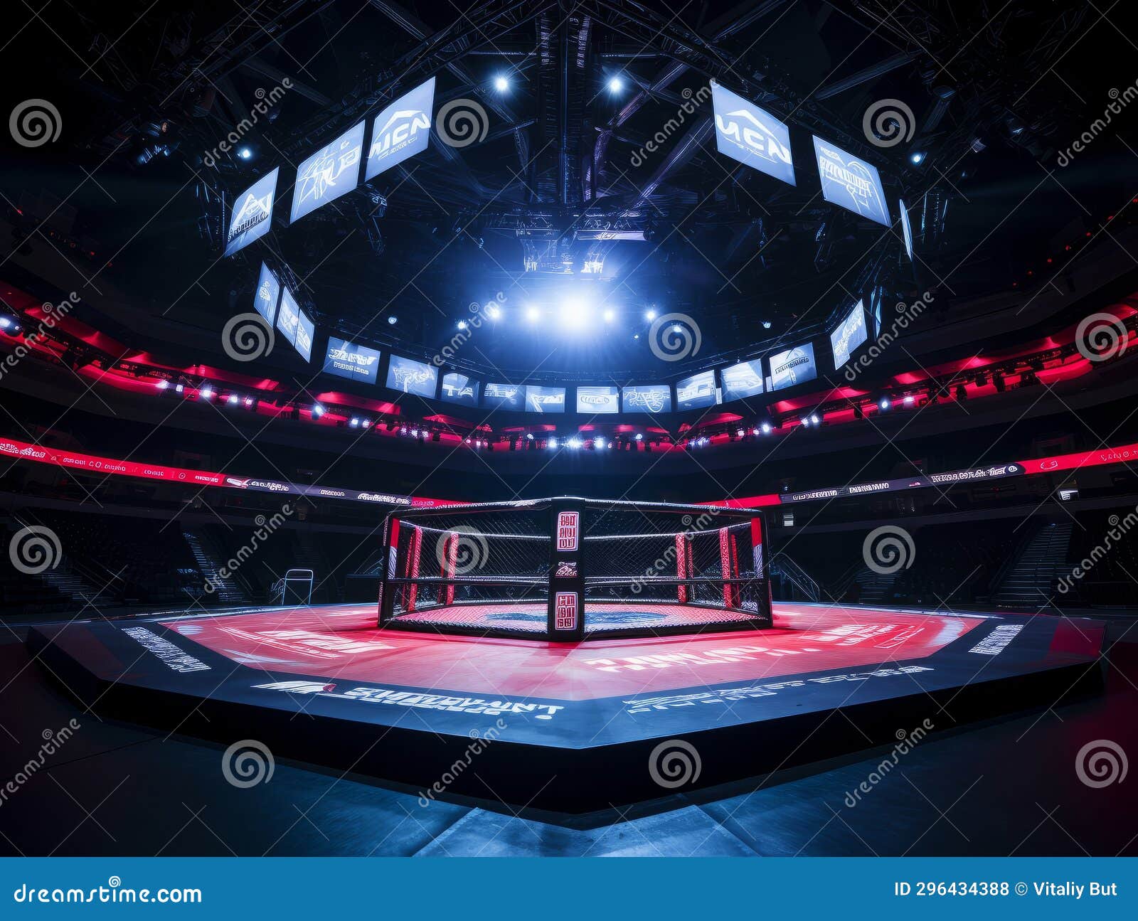 Epic Empty Ring for Fights without Rules and MMA in the Spotlight on ...