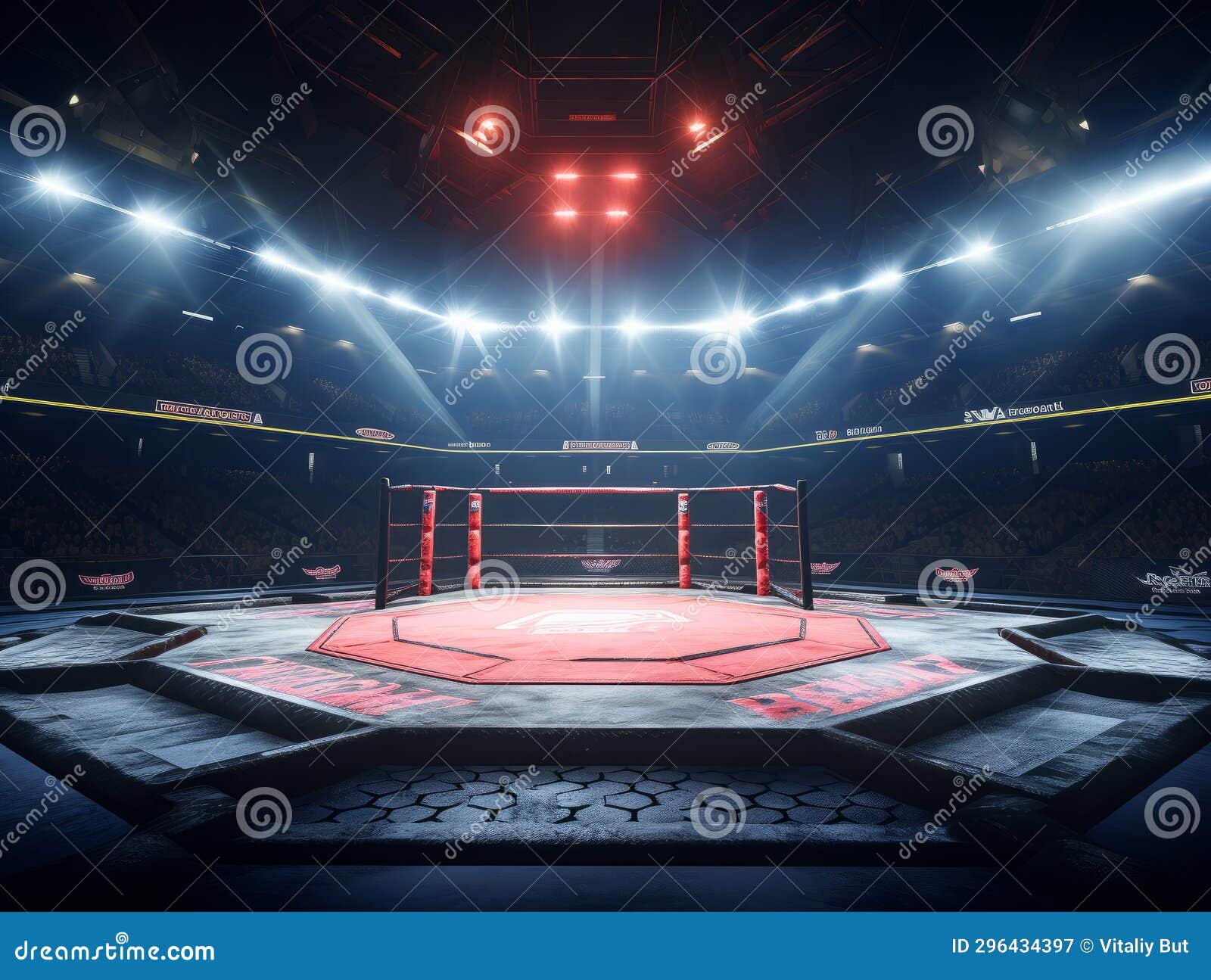 Epic Empty Ring for Fights without Rules and MMA in the Spotlight on ...