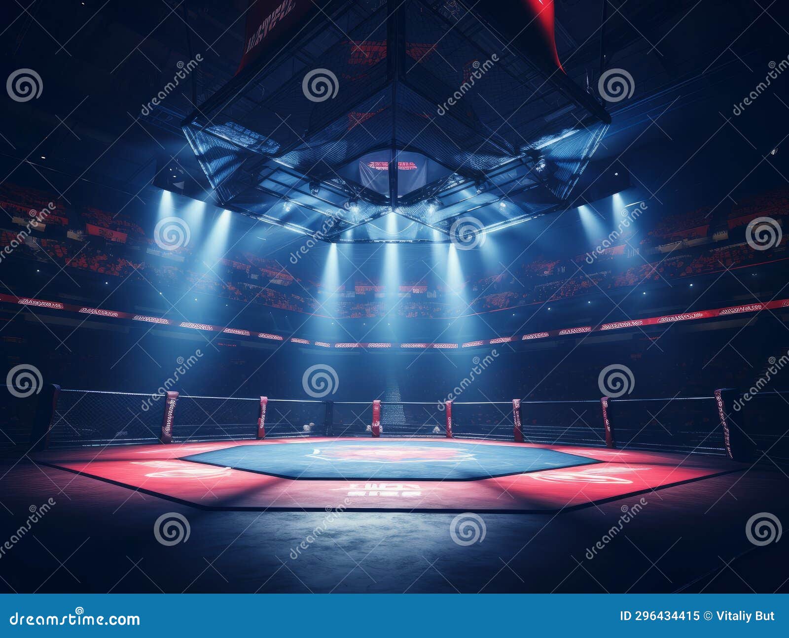 Epic Empty Ring for Fights without Rules and MMA in the Spotlight on ...