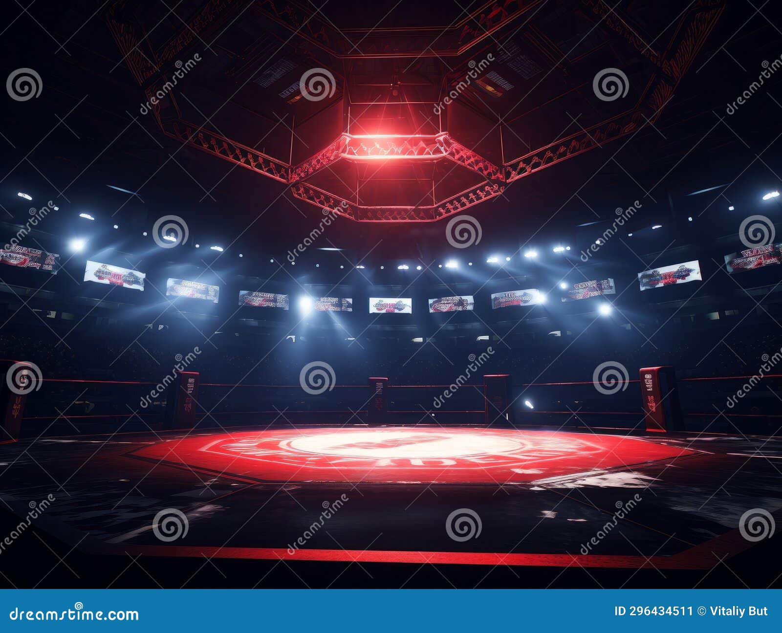 Epic Empty Ring for Fights without Rules and MMA in the Spotlight on ...