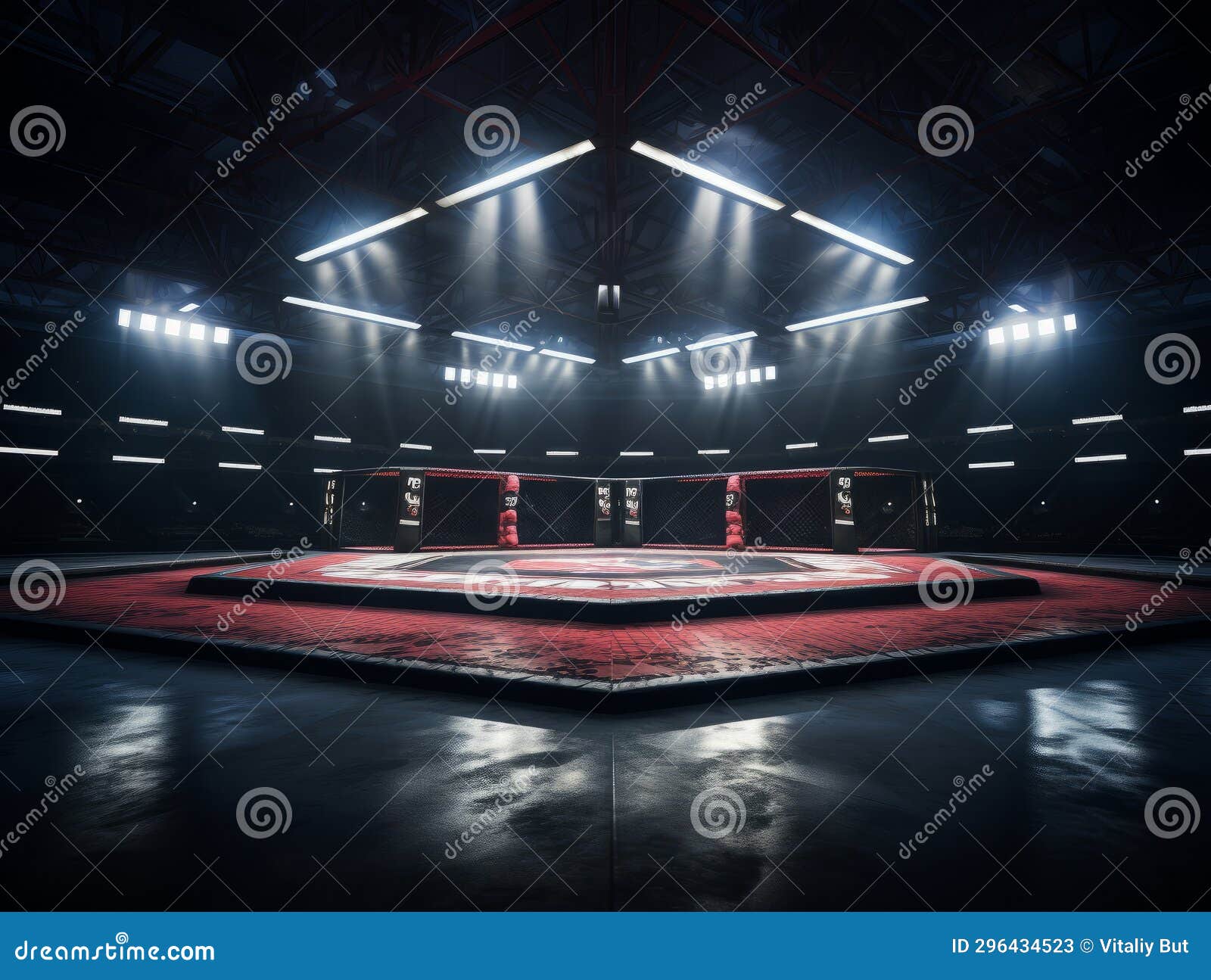 Epic Empty Ring for Fights without Rules and MMA in the Spotlight on ...