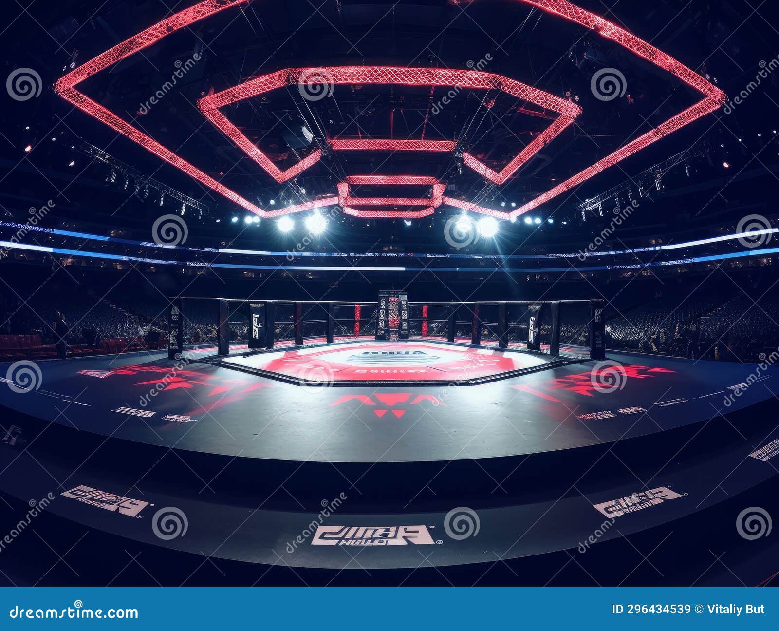 Epic Empty Ring for Fights without Rules and MMA in the Spotlight on ...