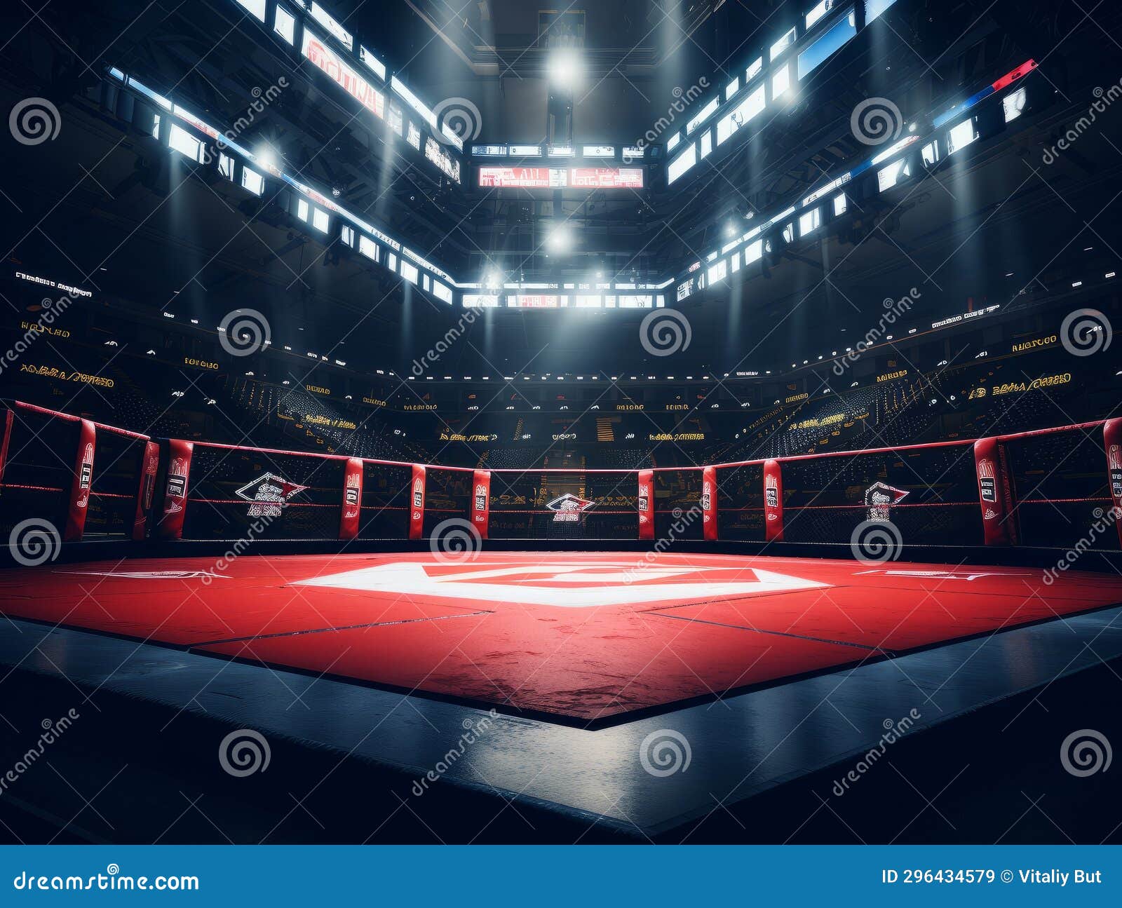 Epic Empty Ring for Fights without Rules and MMA in the Spotlight on ...