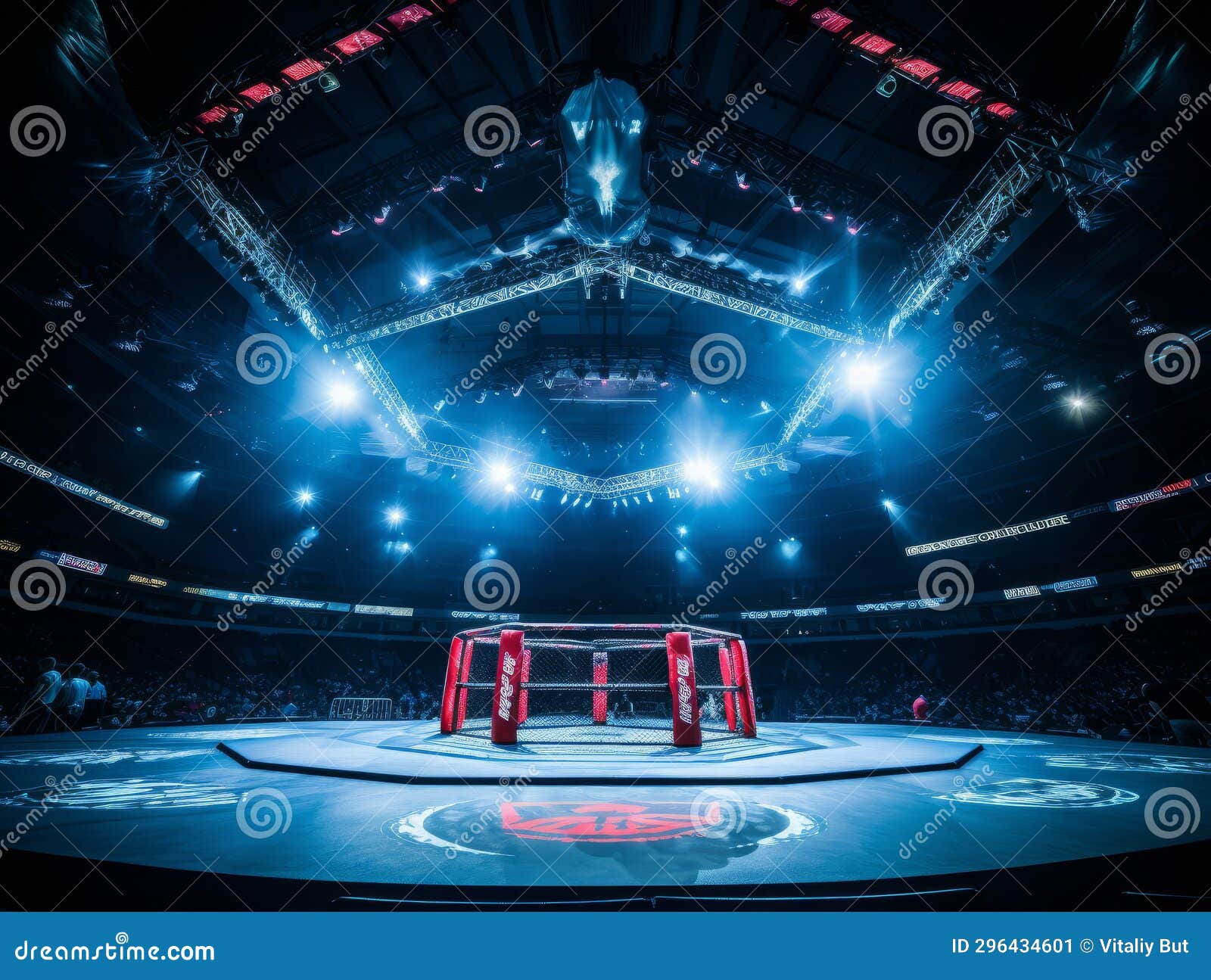 Epic Empty Ring for Fights without Rules and MMA in the Spotlight on ...