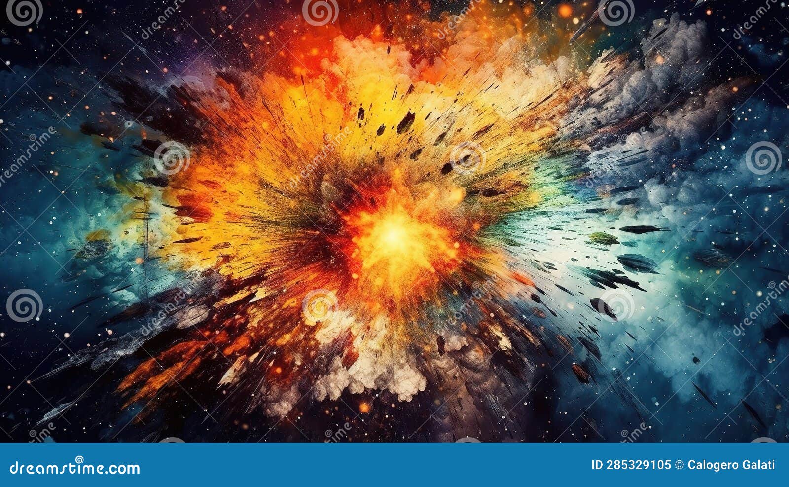 An Epic Explosion Wallpaper, Powder Style, Ai Generated Image Stock ...