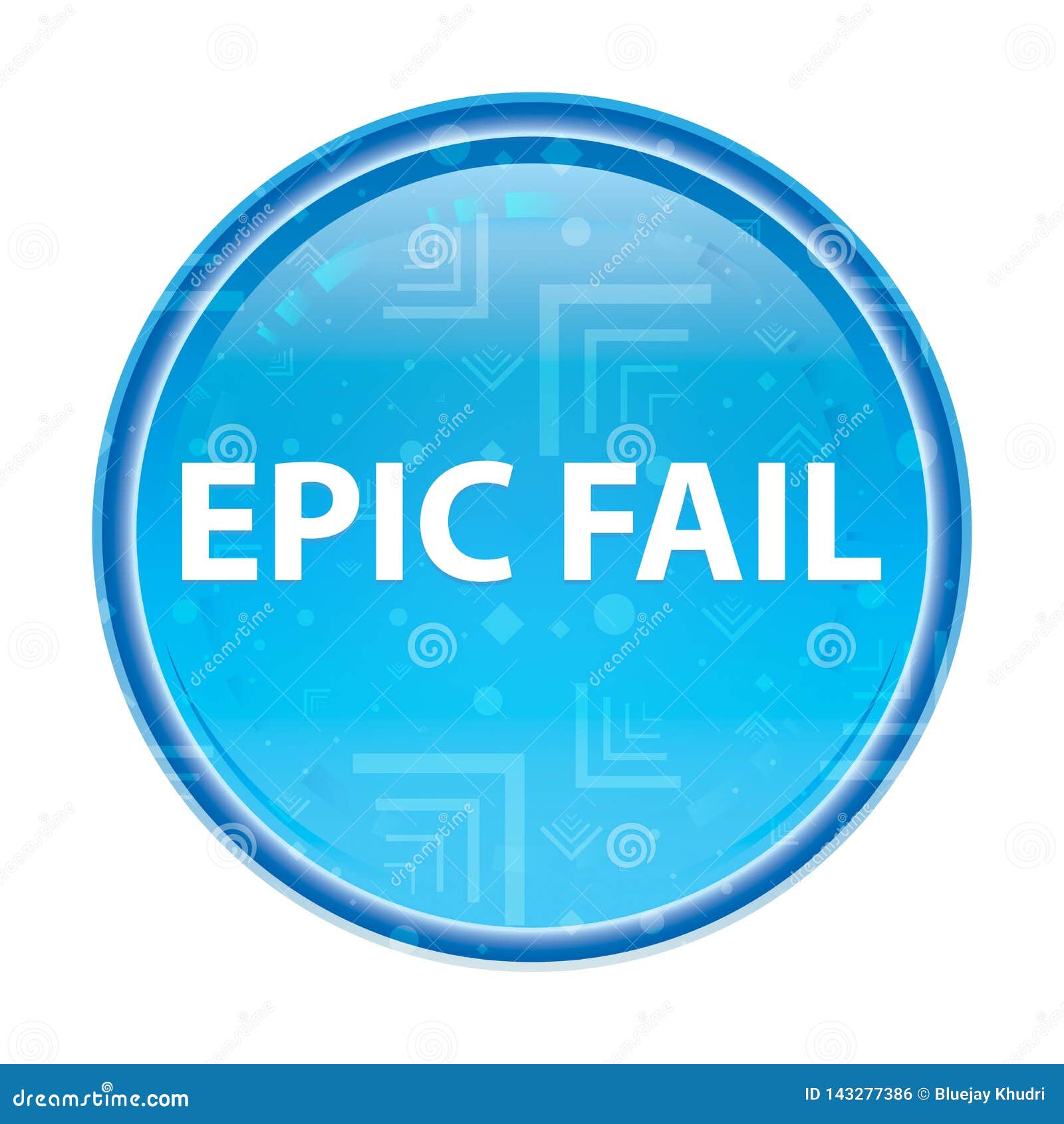 Epic Fail Floral Blue Round Button Stock Illustration - Illustration of ...