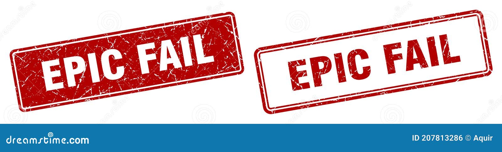 Epic Fail Stamp Set. Epic Fail Square Grunge Sign Stock Vector ...