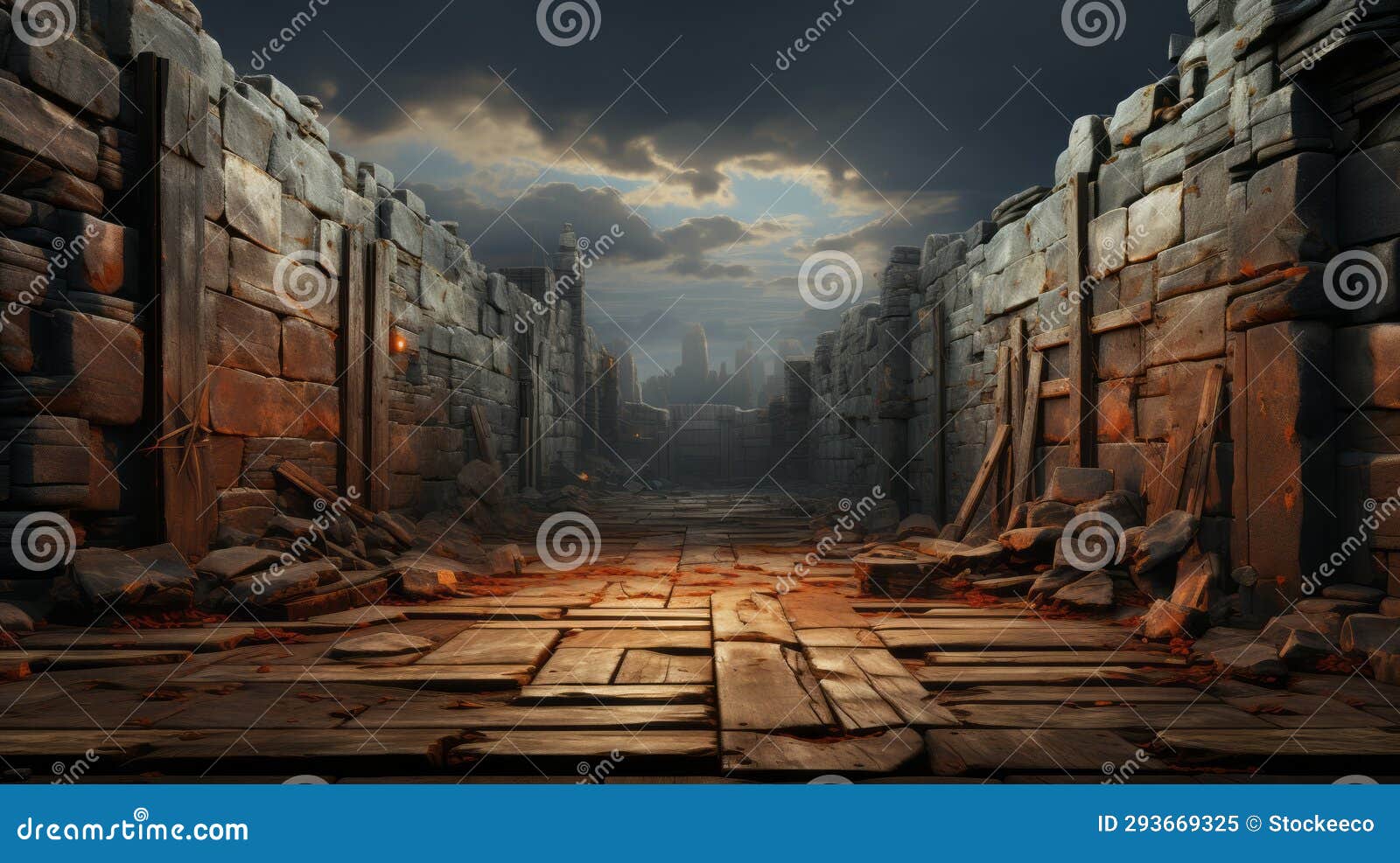 Epic Fantasy Wall with Rubble: Spectacular Backdrops and Dragoncore ...