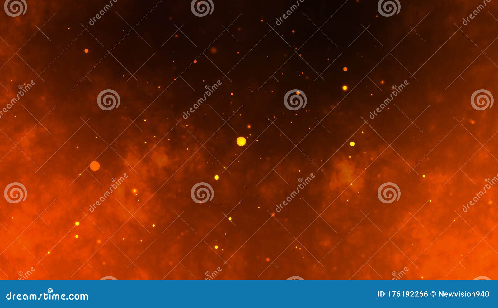 Epic Fire Animation with Flying Sparks. Dramatic Background Stock ...