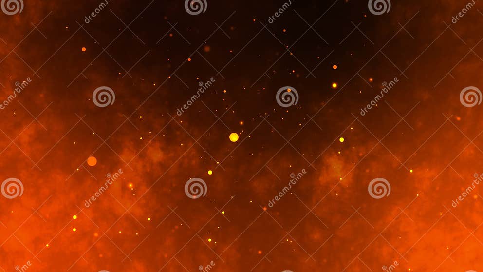 Epic Fire Animation with Flying Sparks. Dramatic Background Stock ...