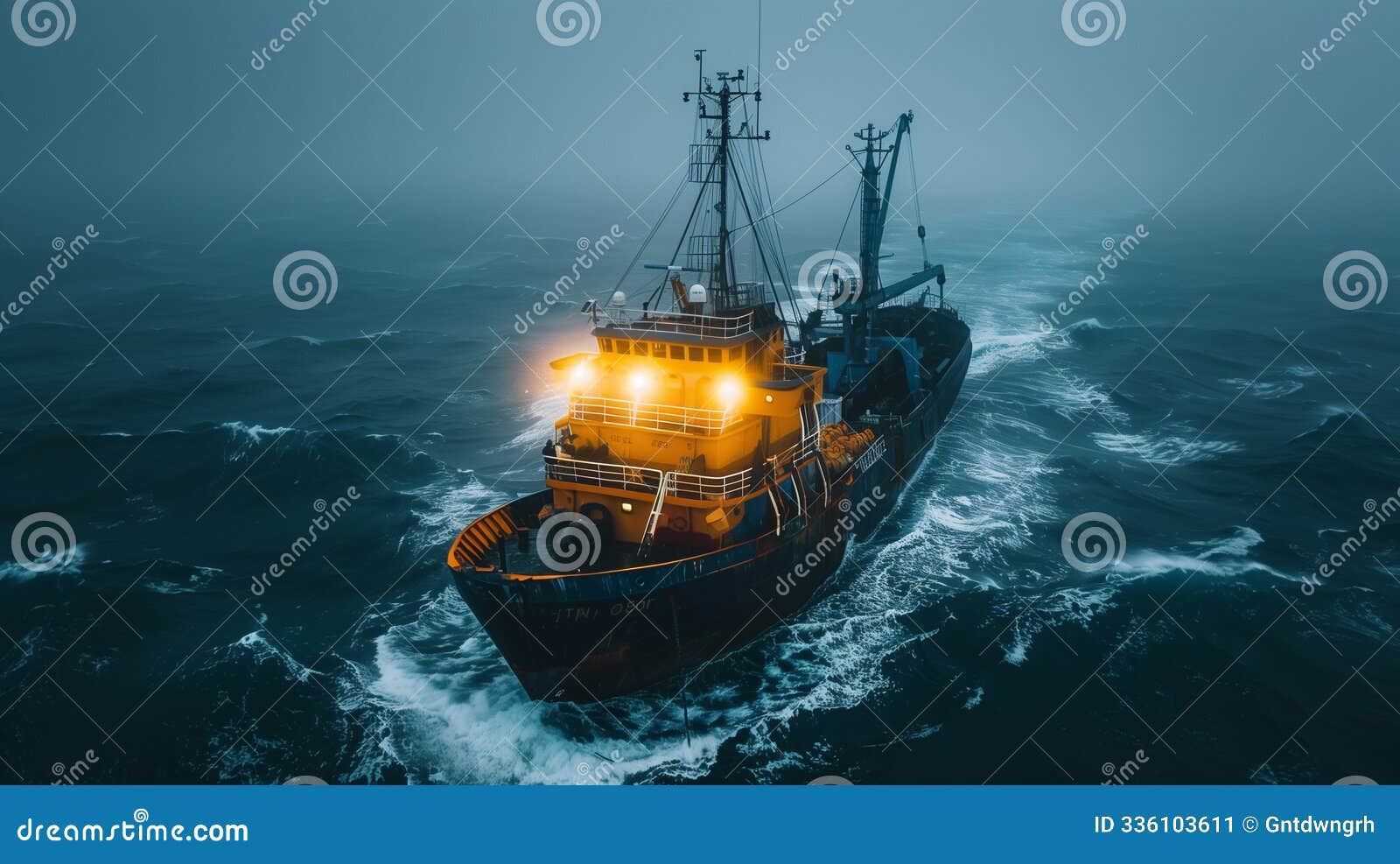 Epic Journey of Refugee Ship, Sailing in Sea Ocean Stock Illustration ...
