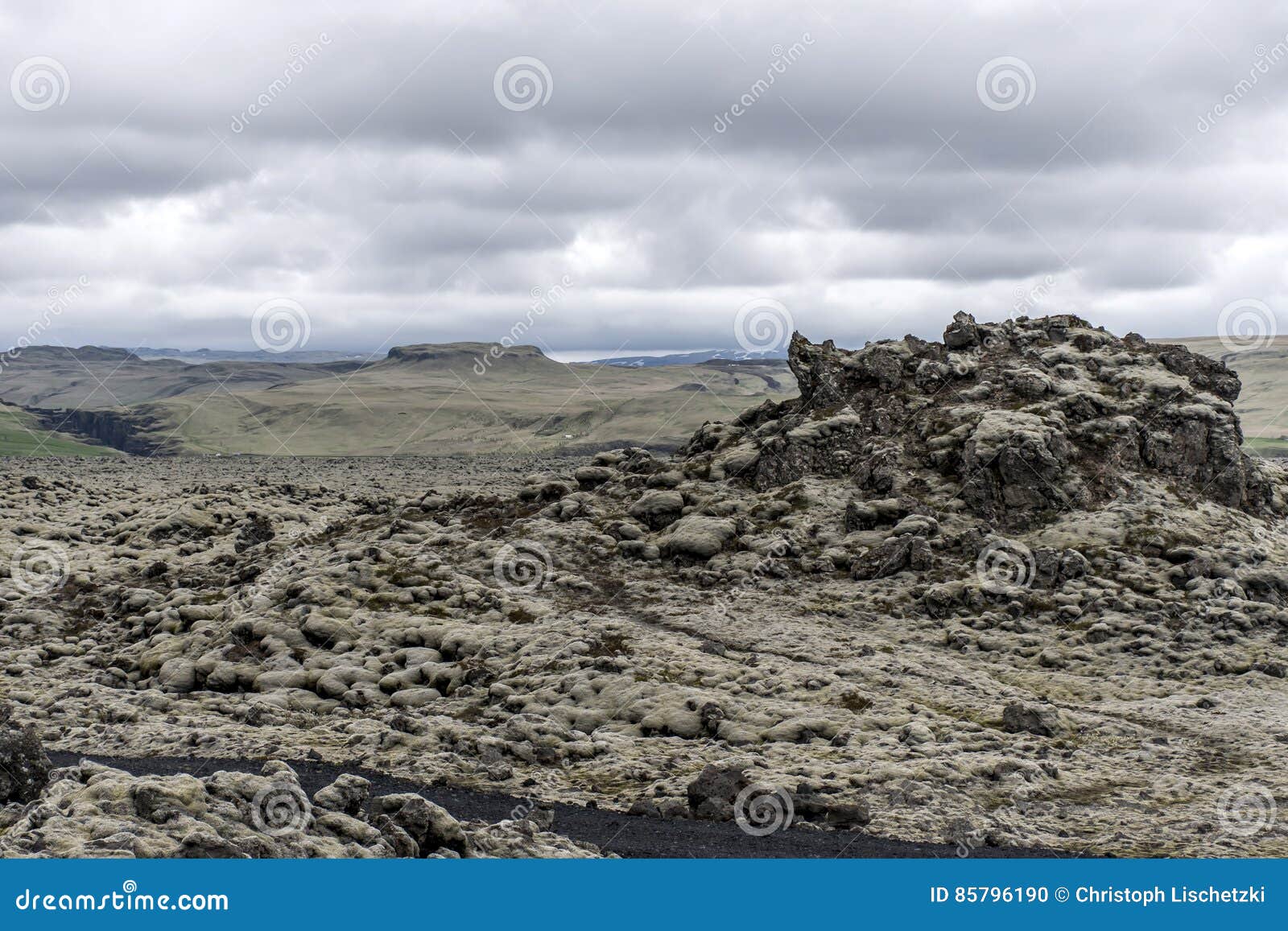 Epic Landscape Iceland Green Rocks Surreal Stock Photo - Image of ...