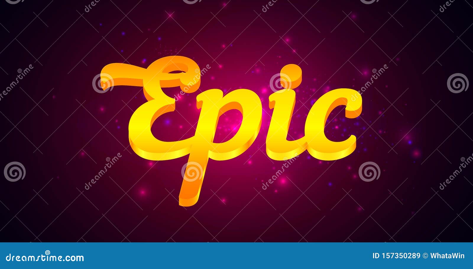Epic Lettering with Golden Text on Dark Purple Background Stock Vector ...