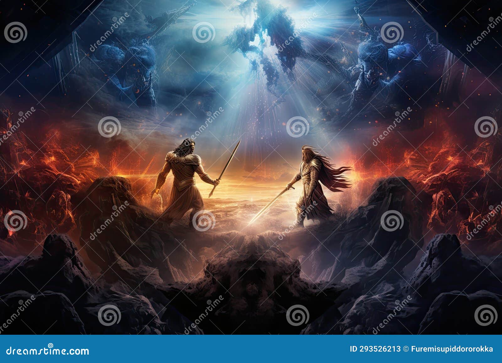 Epic Abstract Fantastic Poster Or Background. Futuristic View From ...