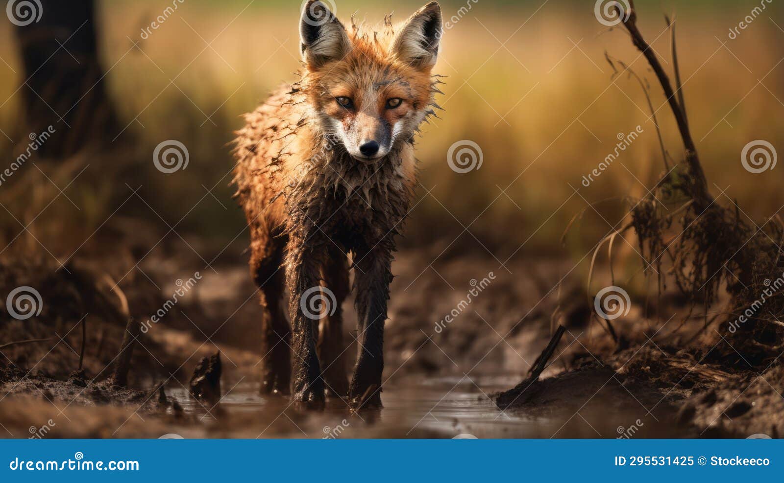 Epic Portraiture: Majestic Fox Covered In Mud Royalty-Free Stock Photo ...