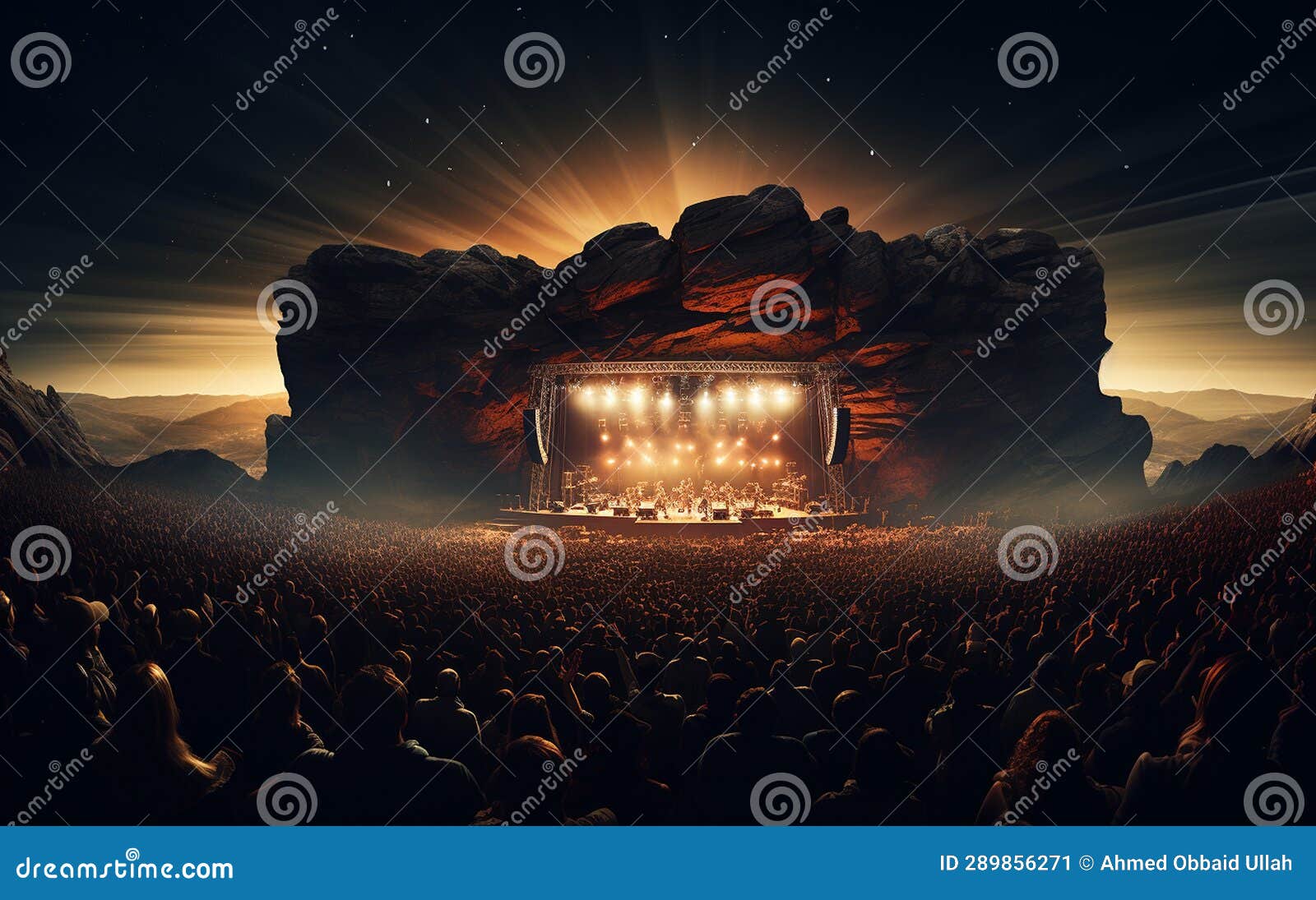 Epic Rock Concert: a Massive Musical Gathering. Generative by Ai Stock ...