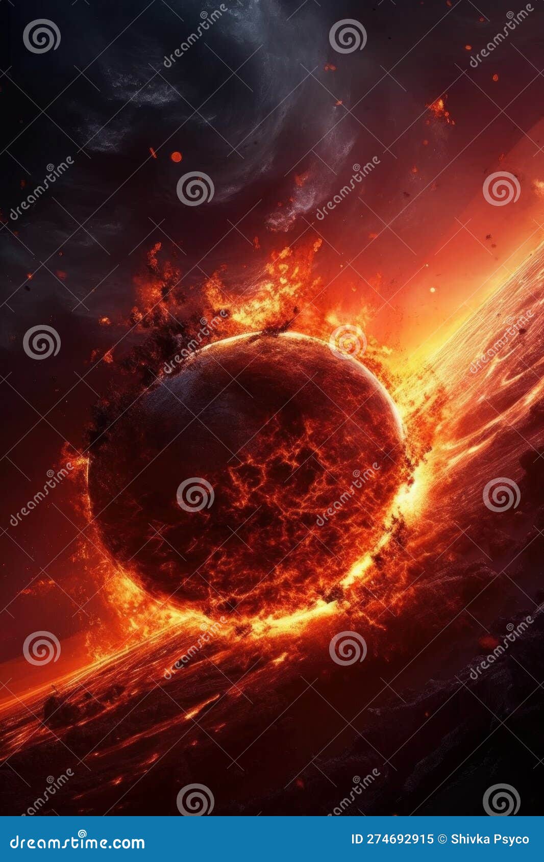 Epic Meteor Collision In Rugged Mountainous Terrain At Night A Stunning ...