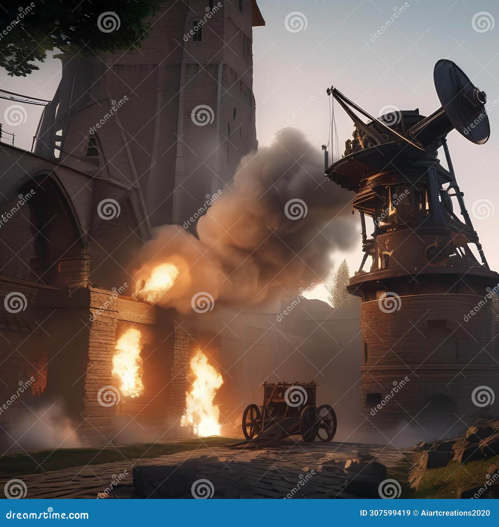 Epic Siege Engine, Massive Siege Engine Unleashing Destruction upon a ...