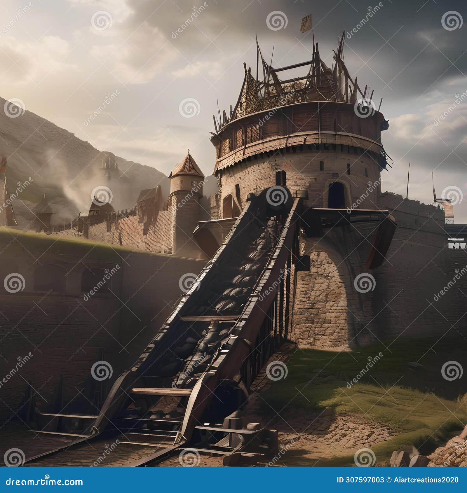 Epic Siege Engine, Massive Siege Engine Unleashing Devastation upon a ...