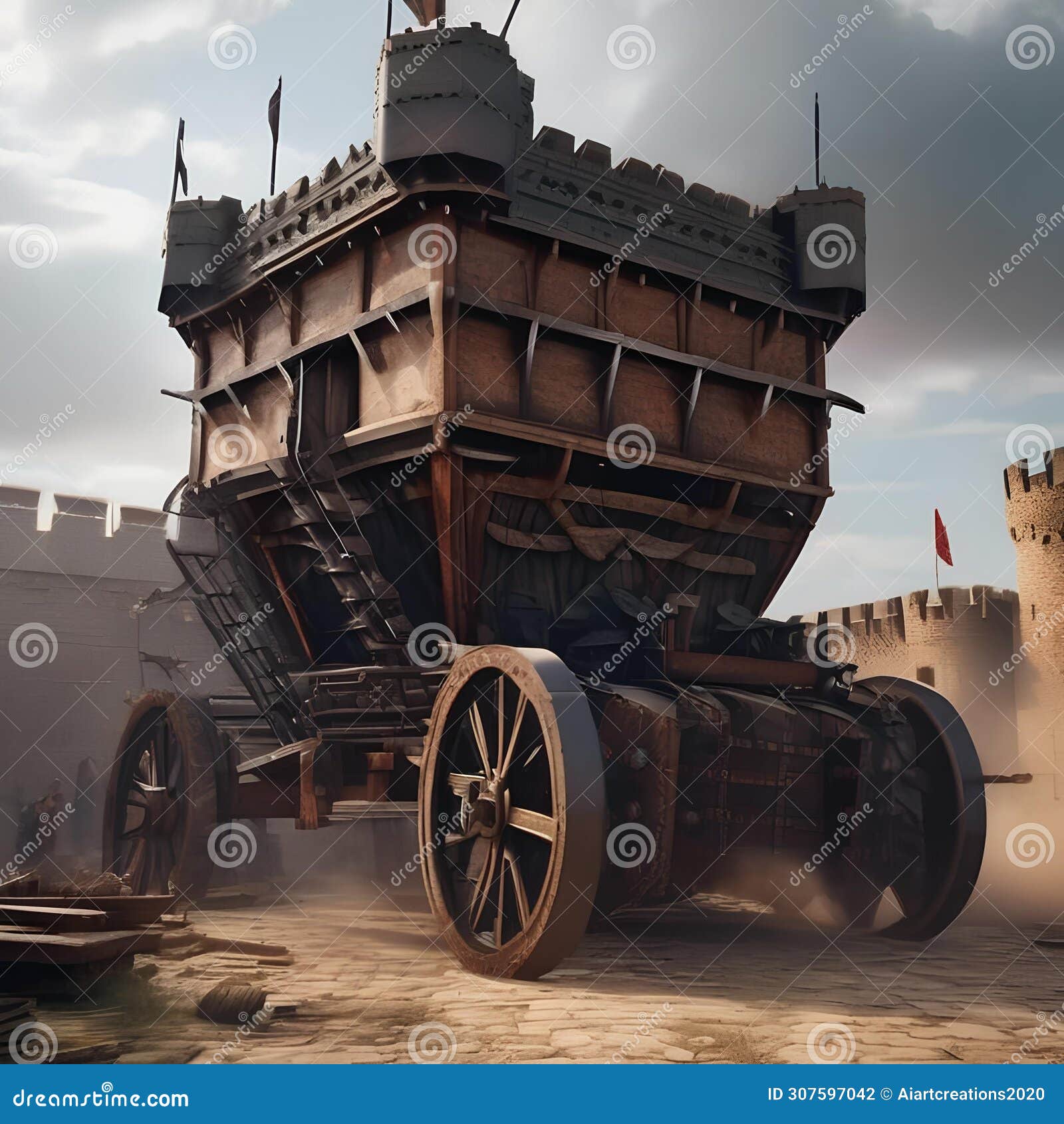 Epic Siege Engine, Massive Siege Engine Unleashing Devastation upon a ...