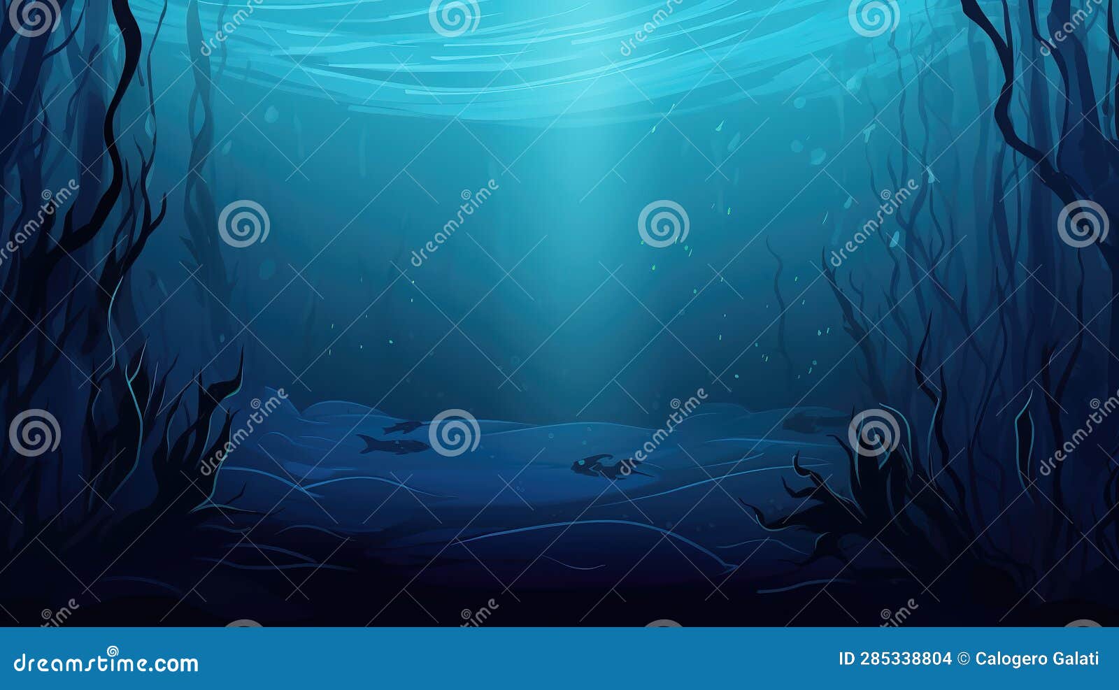 An Epic Simple Under Water Cartoon Wallpaper Artwork, Ai Generated ...