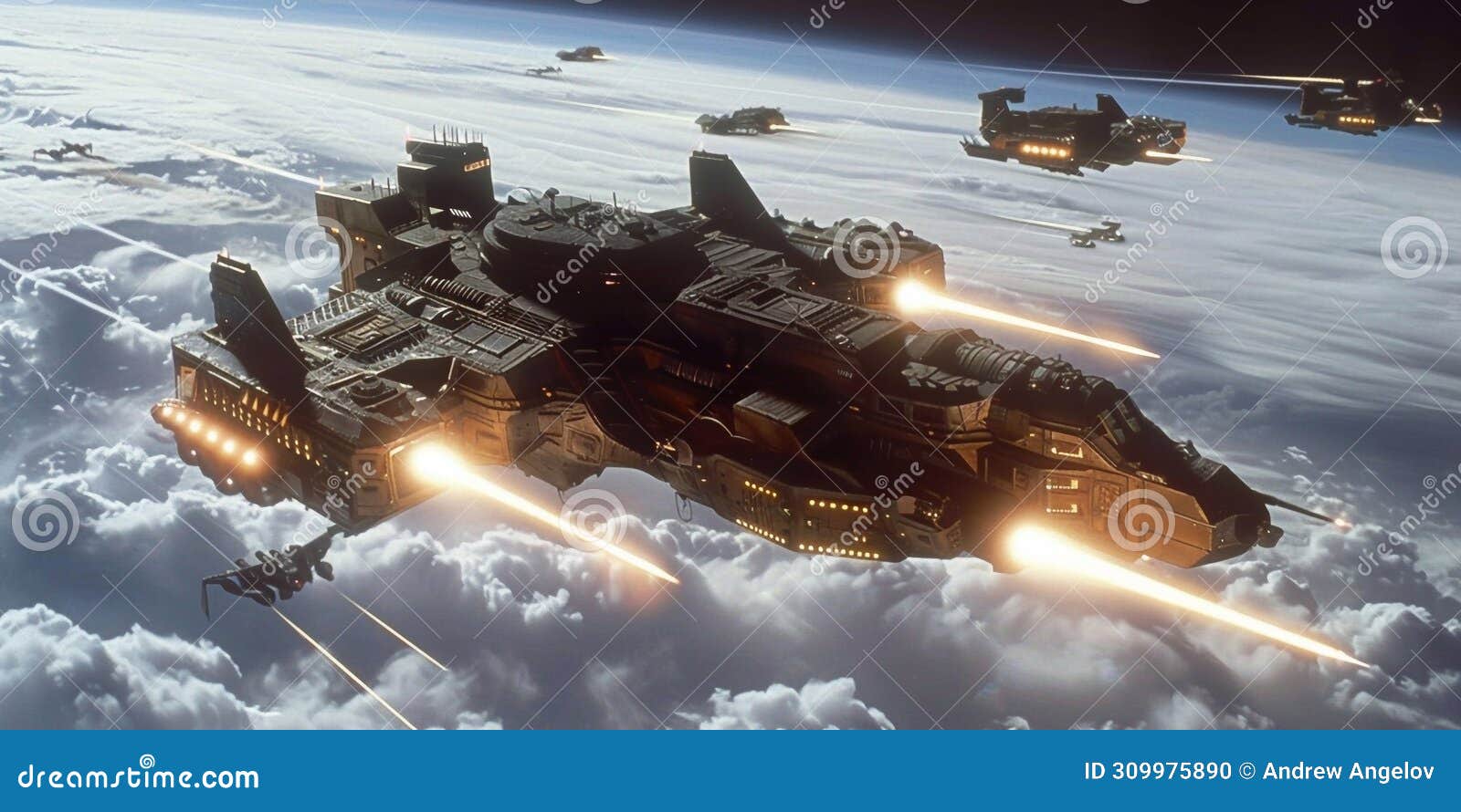 An Epic Space Battle an Image of a Spectacular Cosmic Clash Stock Photo ...