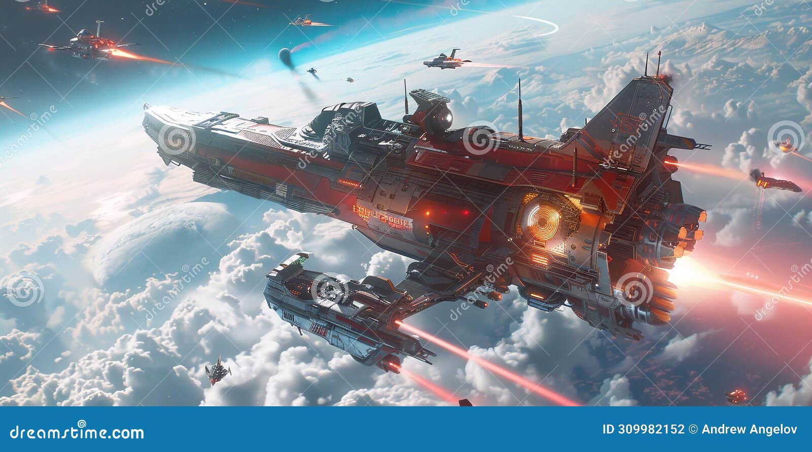 An Epic Space Battle an Image of a Spectacular Cosmic Clash Stock Photo ...