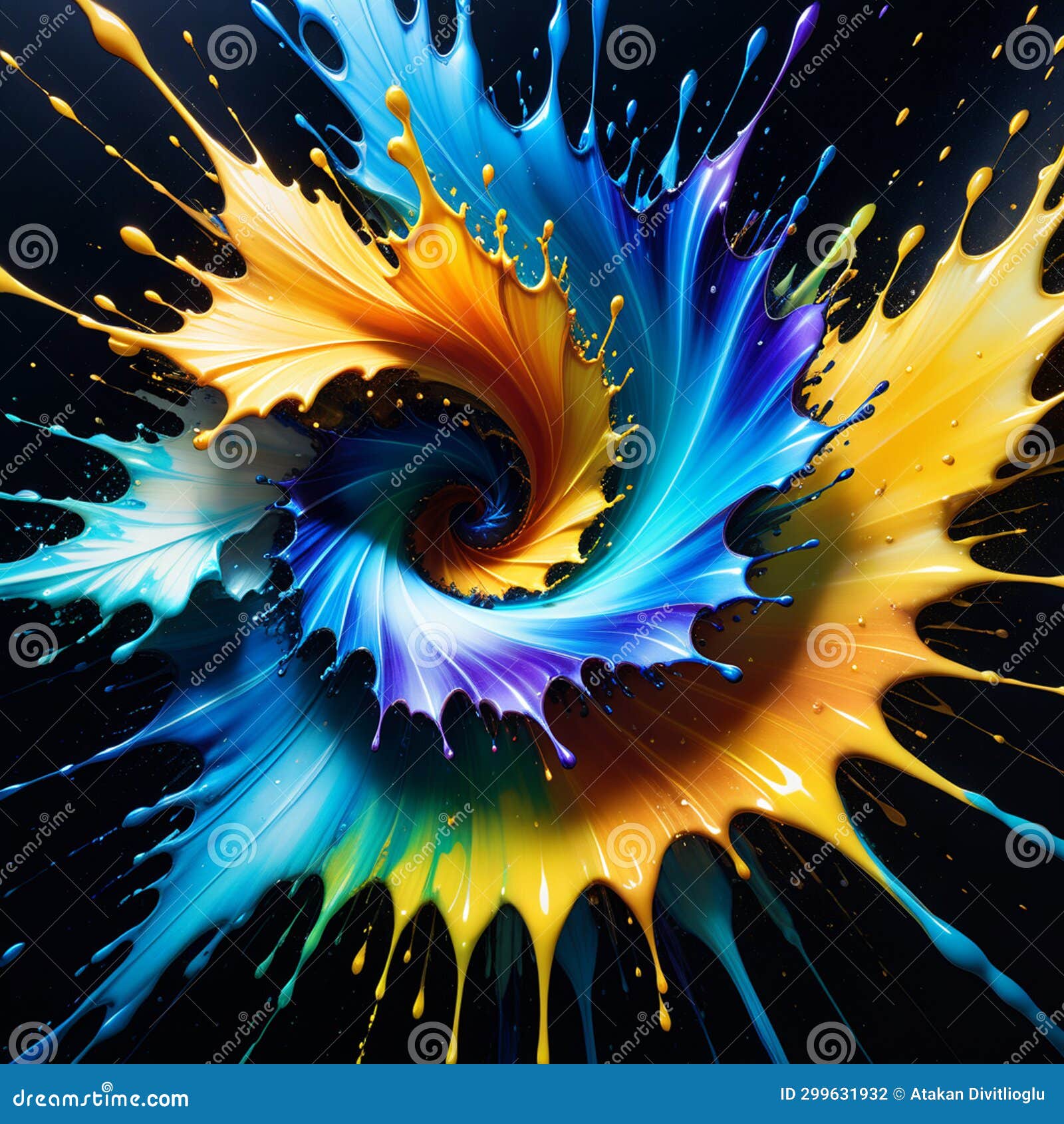 Epic Splatter Art Alcohol Ink Divine Proportion Complex Stock ...