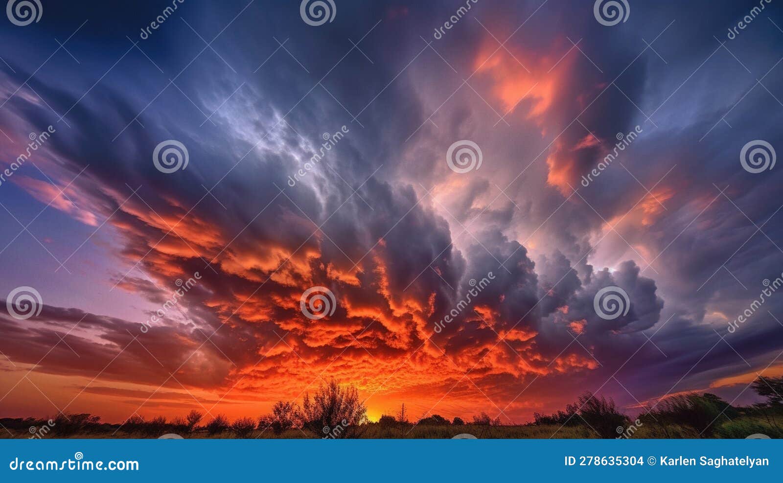 Epic Clouds, Colorful Sunset, Incredibly Beautiful Clouds. Generative ...