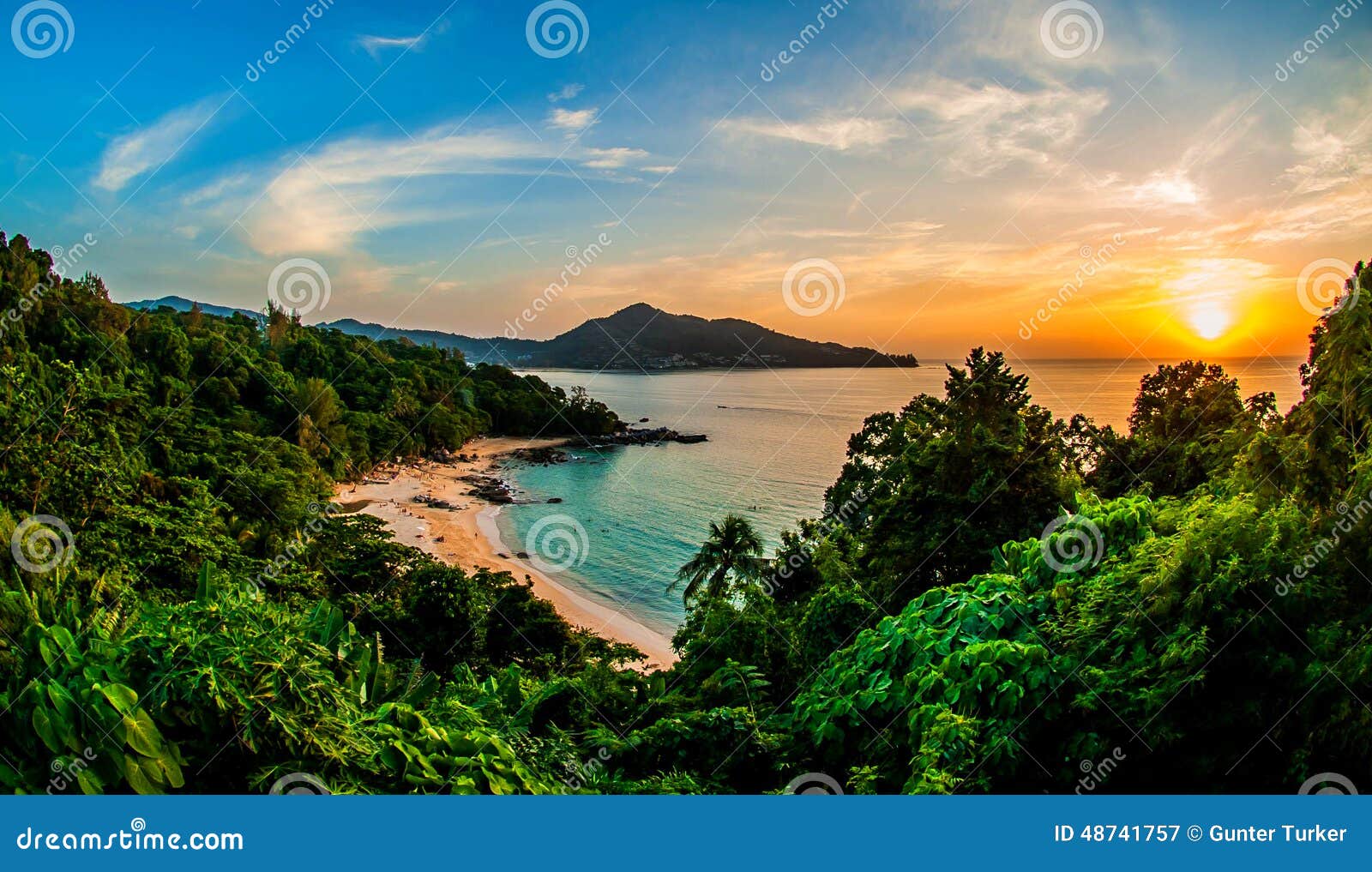 Epic sunset over Kamala stock image. Image of nice, clouds - 48741757