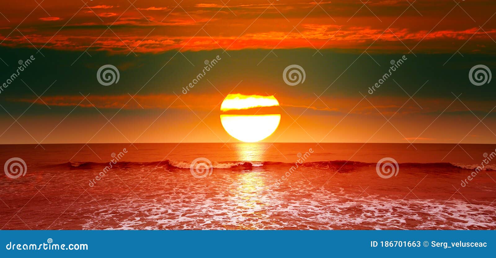 Epic sunset over ocean stock image. Image of nature - 186701663
