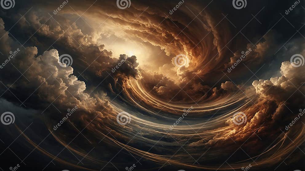Epic Swirling Storm Clouds with Dramatic Lighting in the Sky, Creating ...