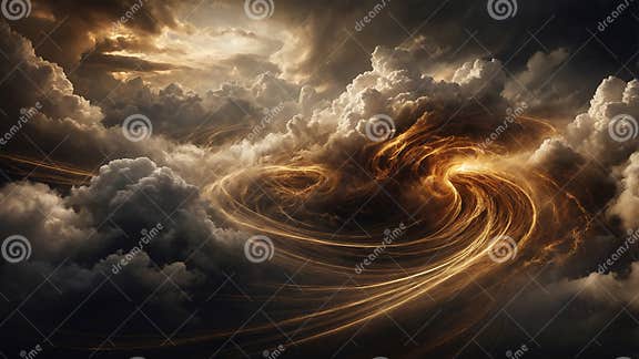 Epic Swirling Storm Clouds with Dramatic Lighting in the Sky, Creating ...