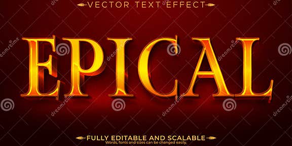 Epic Text Effect, Editable Golden and Historic Text Style Stock Vector ...