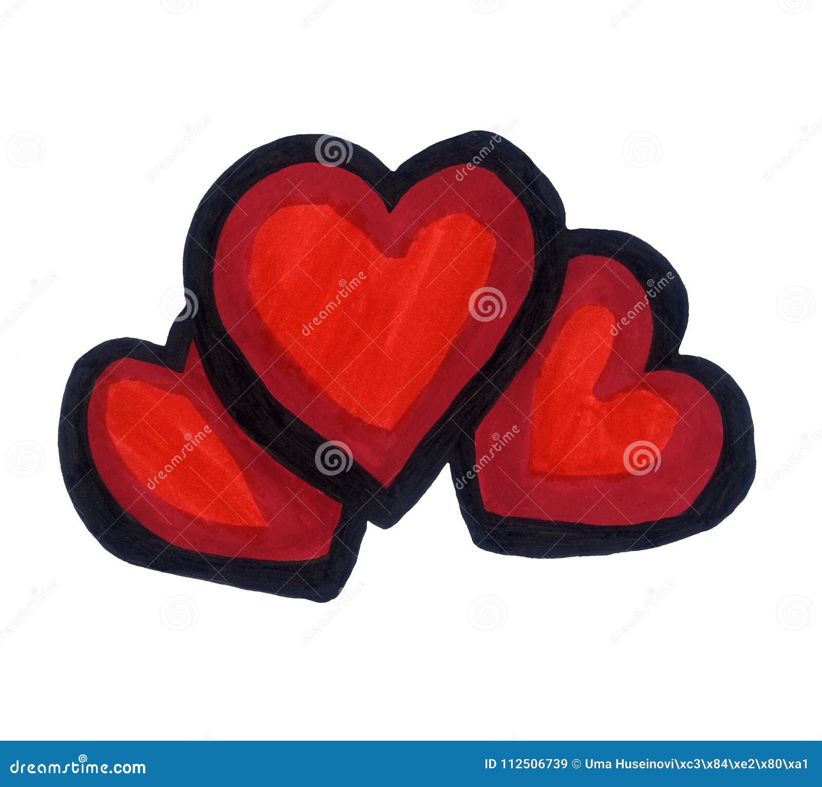 Epic Three Valentine Hearts Stock Illustration - Illustration of ...