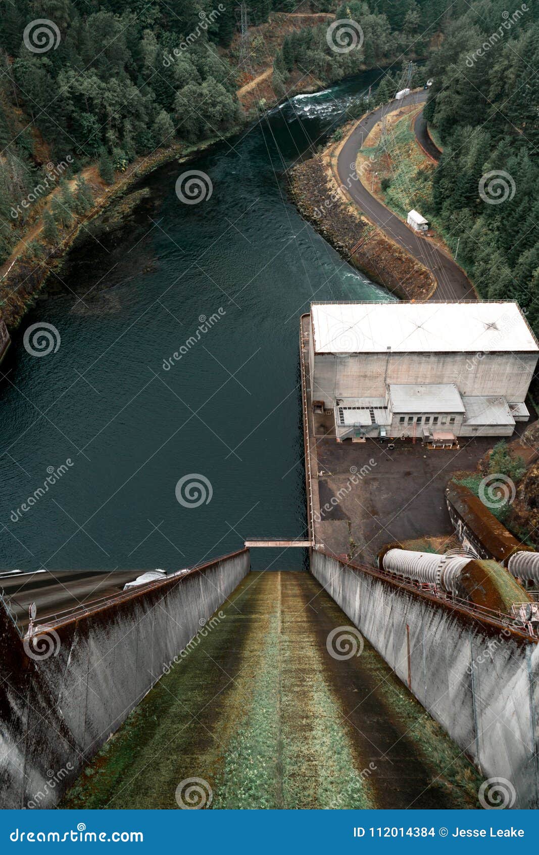 The Epic View Down the Dam that Forms the Lake in Oregon Stock Photo ...