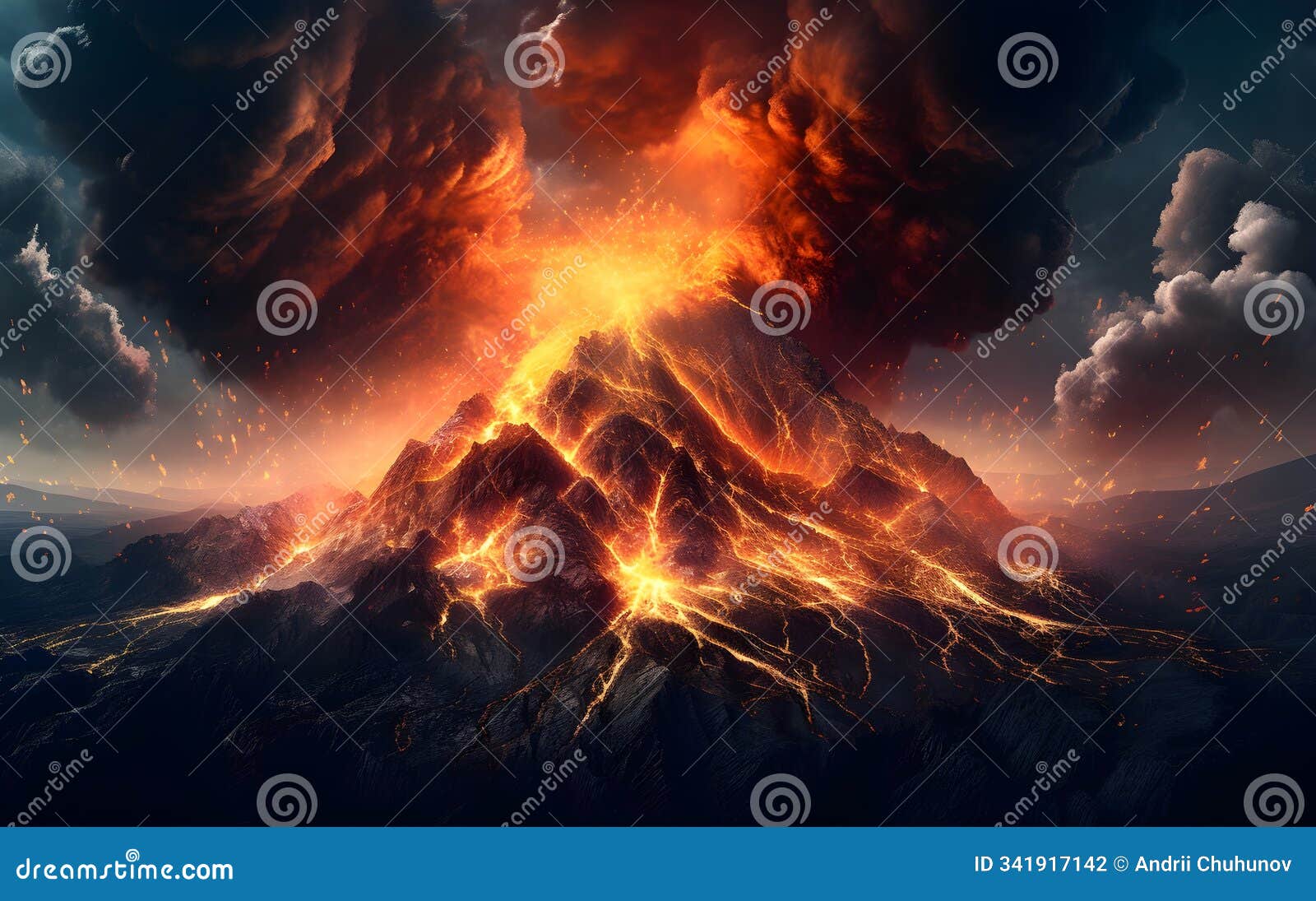 Epic Volcanic Mountain Landscape A Majestic Portrait Capturing The Raw ...