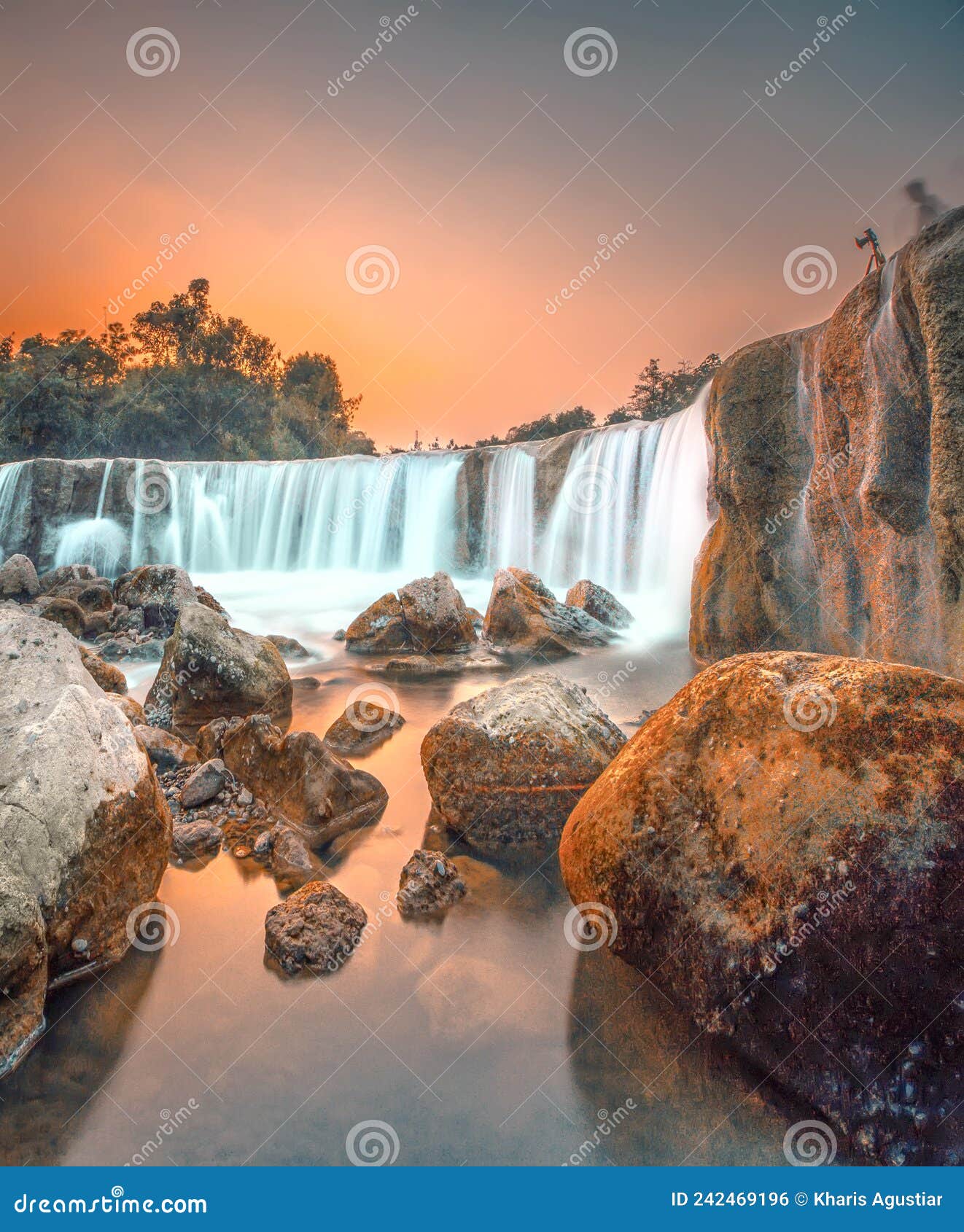 Epic Waterfall View Landscape Sky Stock Photo - Image of rock, sunlight ...