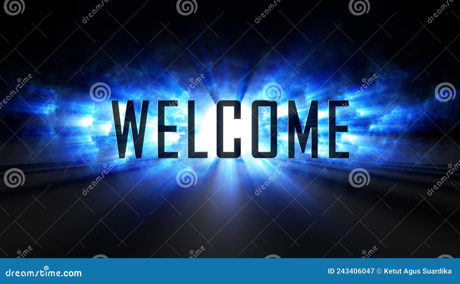 Epic Welcome Text Effect with Misty Blue Shine 3D Volume Light Rays and ...