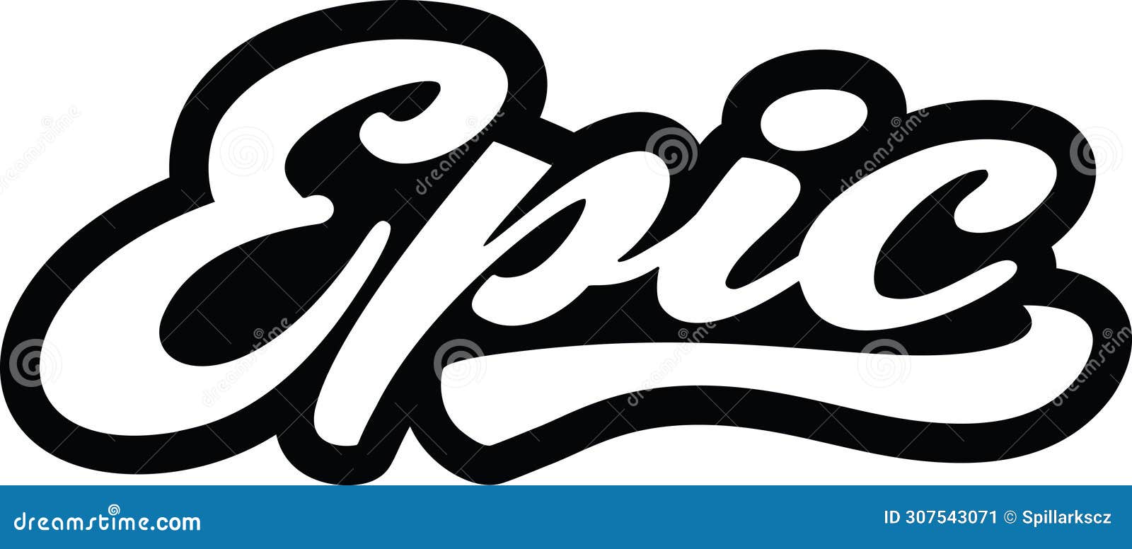 Epic Word in Calligraphic Fonts in Black Over White Stock Vector ...