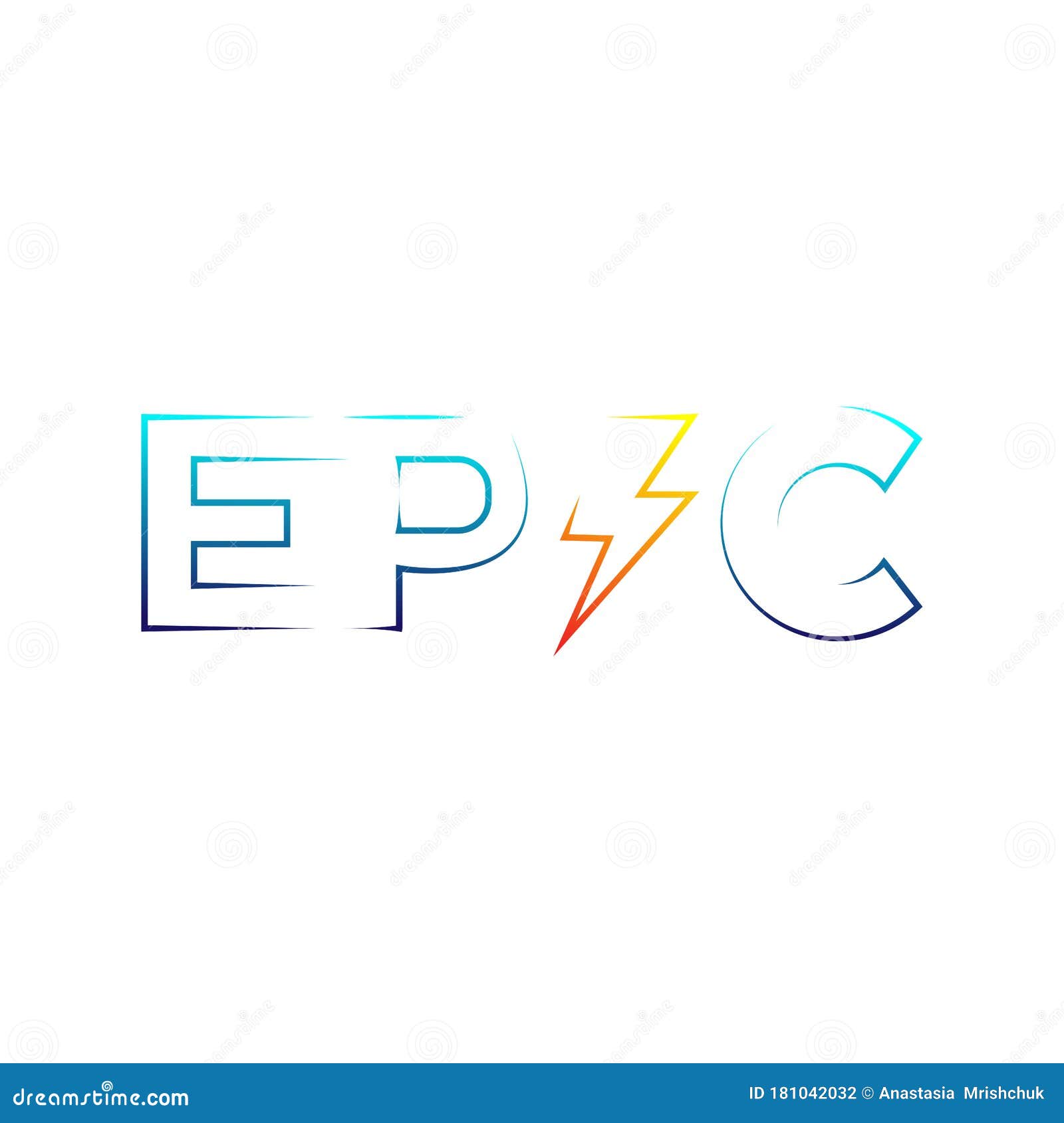 Epic Word Logo Icon on a White Background Stock Illustration ...